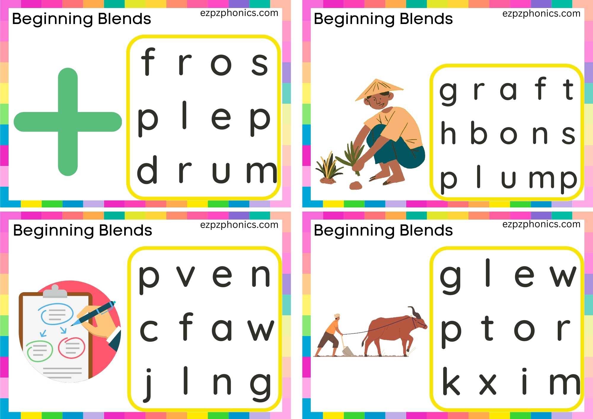 PL Beginning Blends Activity Circle The Correct Letters To Make The ...