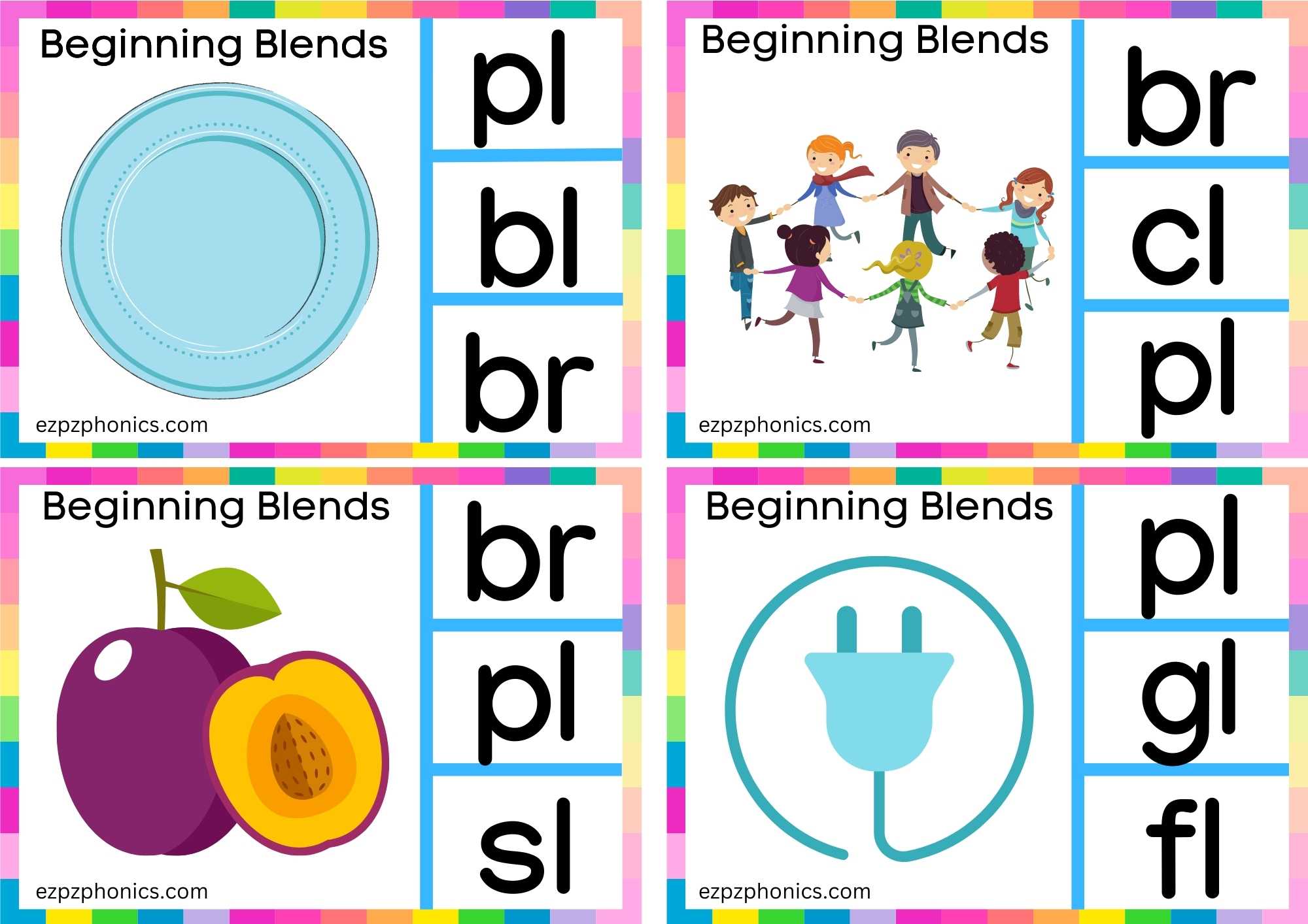PL Beginning Blends Clip Cards Look At The Images And Clip The Correct ...