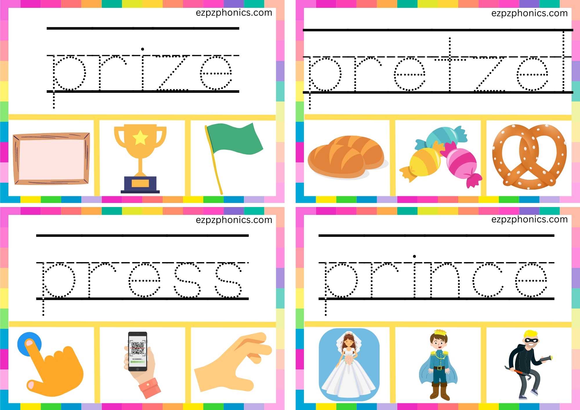 PR Beginning Blends Clip Cards Trace The Words And Clip The Correct ...