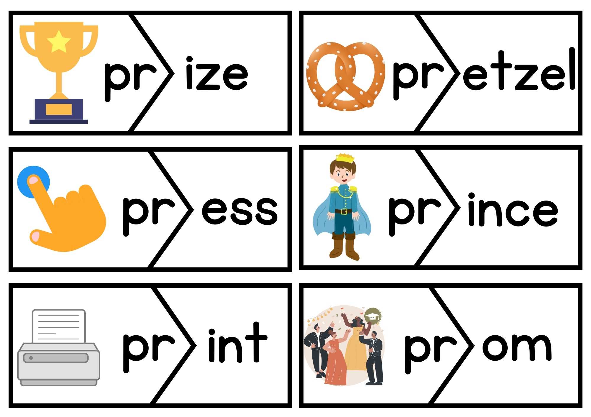 PR Beginning Blends Puzzle Match Phonics Set 1 - ezpzphonics.com