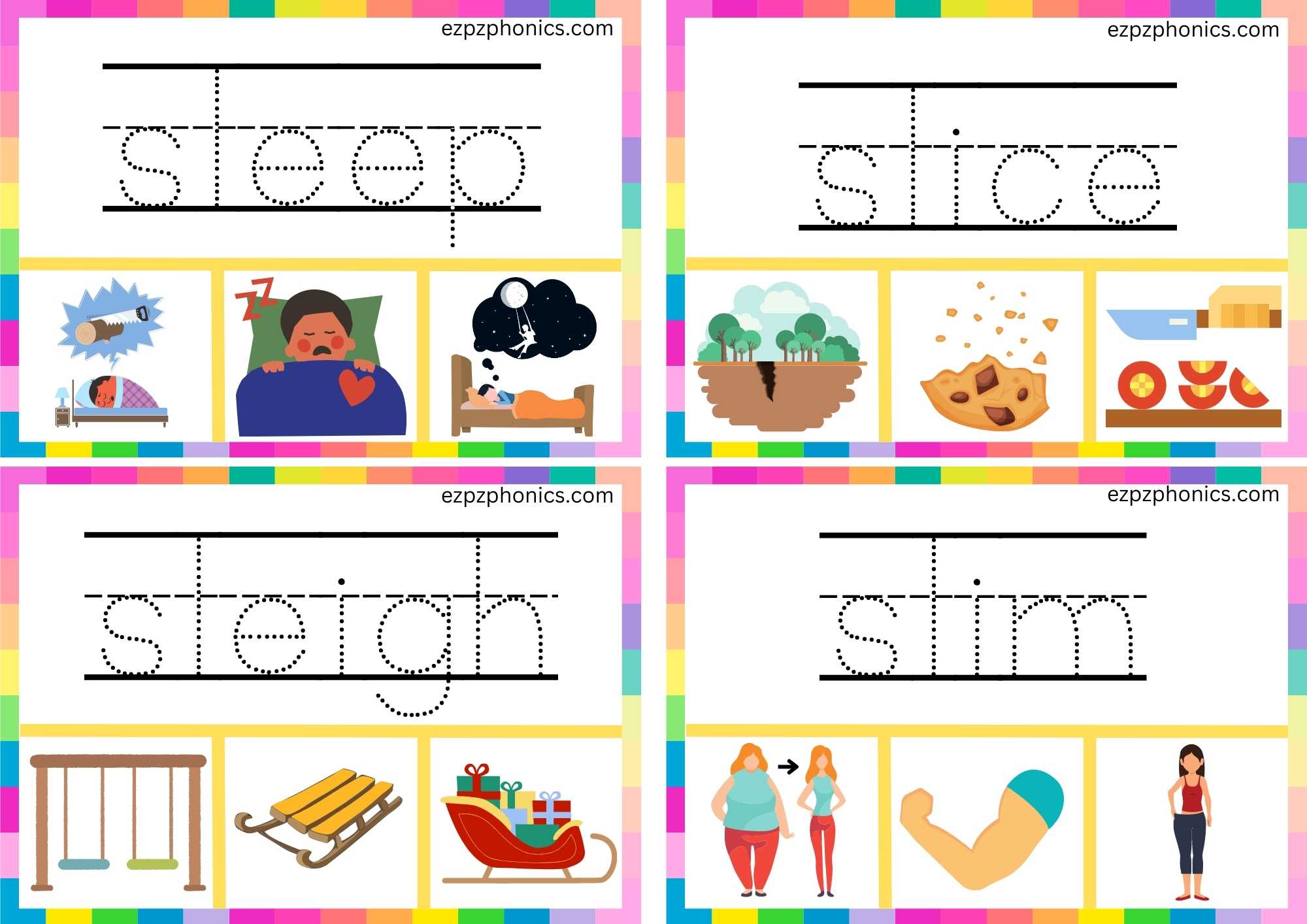SL Beginning Blends Clip Cards Trace The Words And Clip The Correct ...