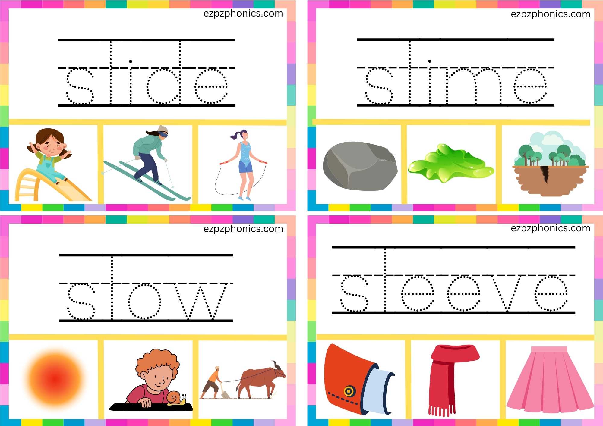 SL Beginning Blends Clip Cards Trace The Words And Clip The Correct ...