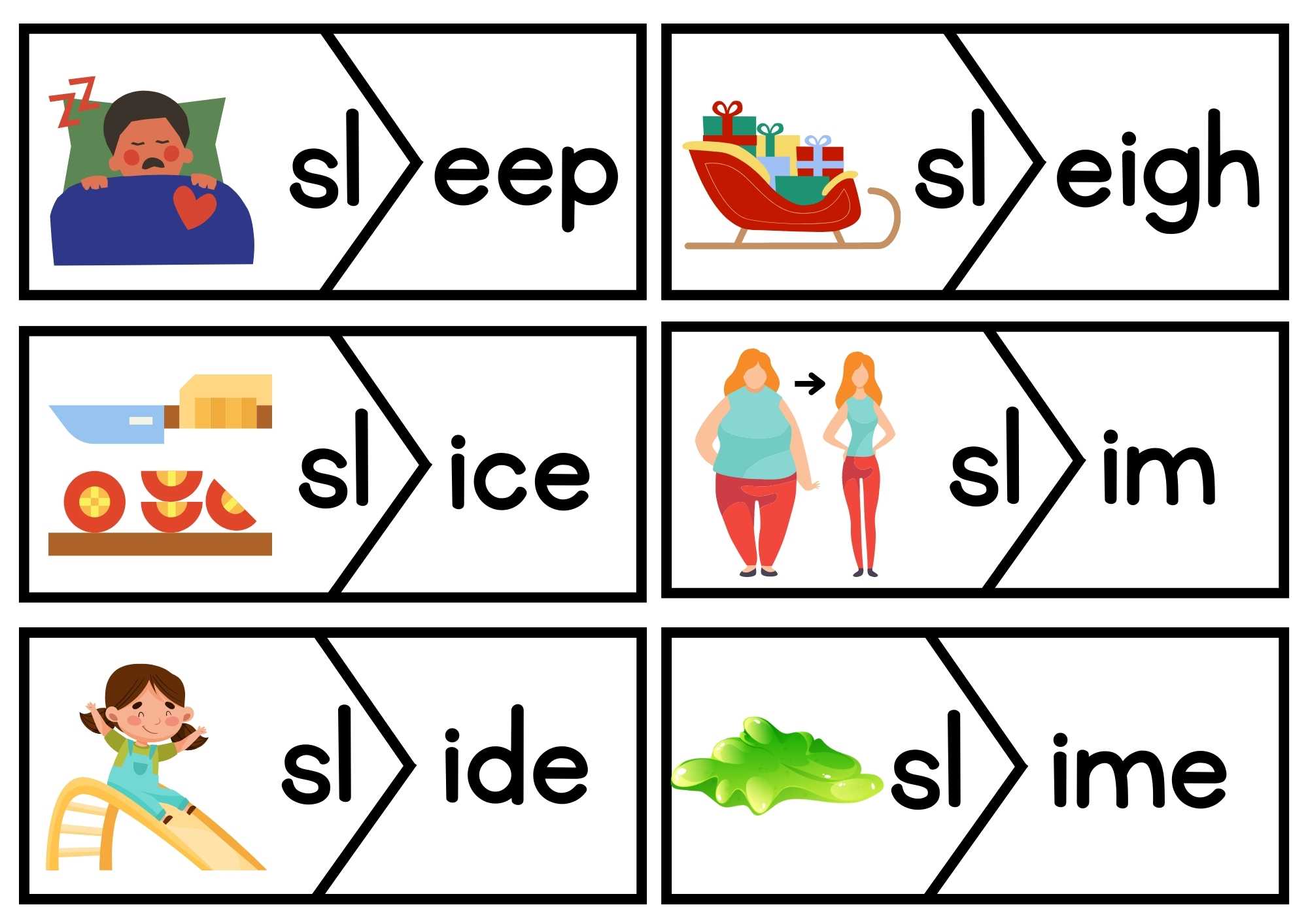 SL Beginning Blends Puzzle Match Phonics Set 1 - ezpzphonics.com