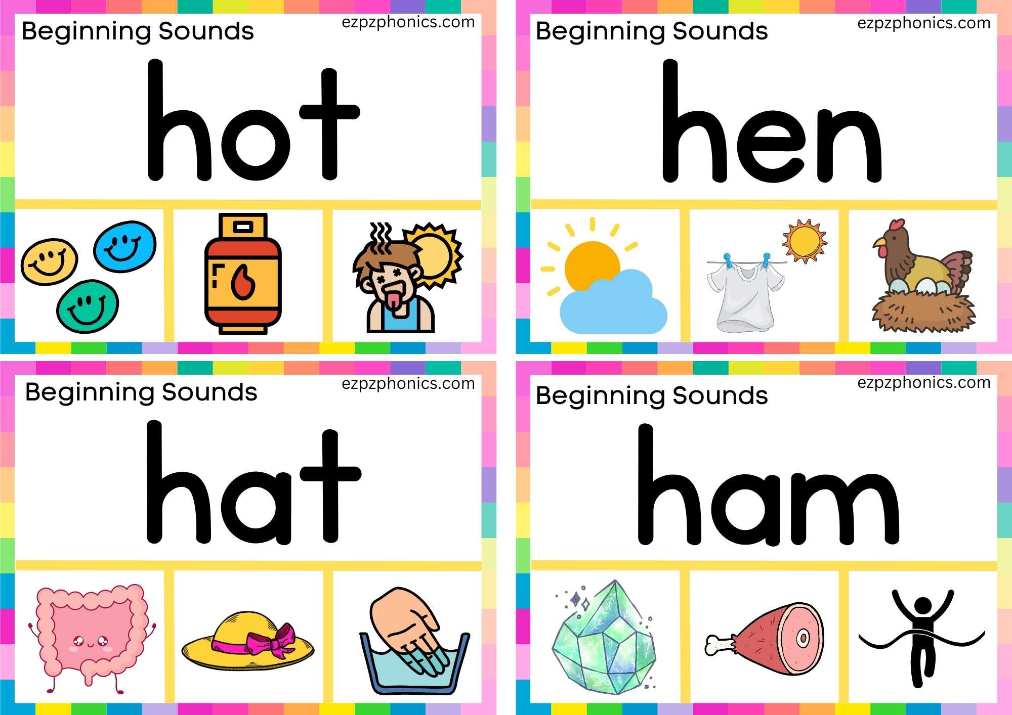 Letter H Read The Word And Clip The Correct Image Clip Card Group 1 ...