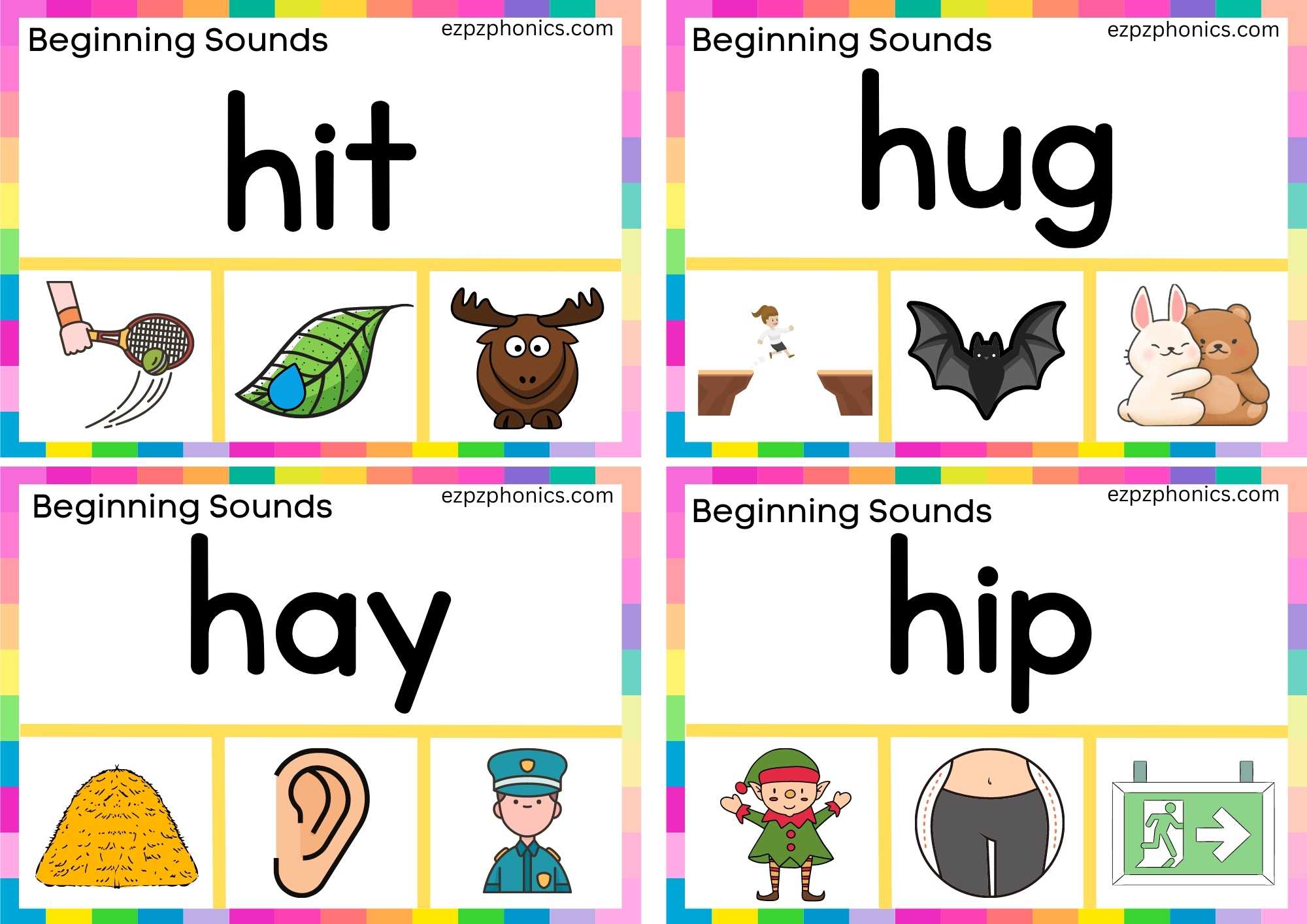 Letter H Read The Word And Clip The Correct Image Clip Card Group 2 ...
