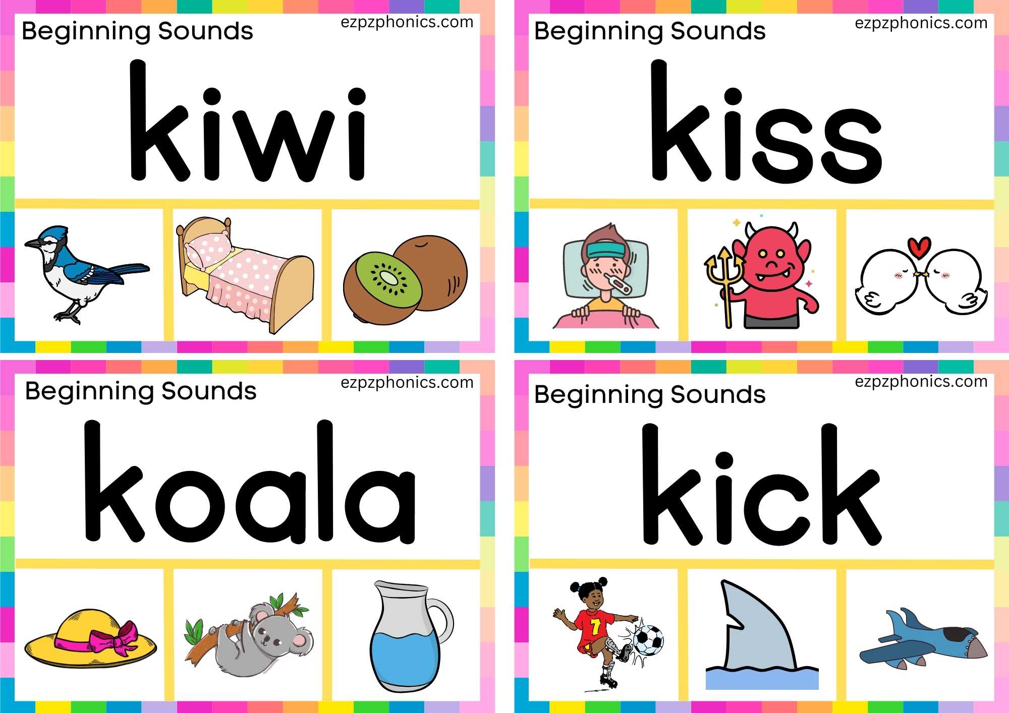 Letter K Read The Word And Clip The Correct Image Clip Card Group 2 ...