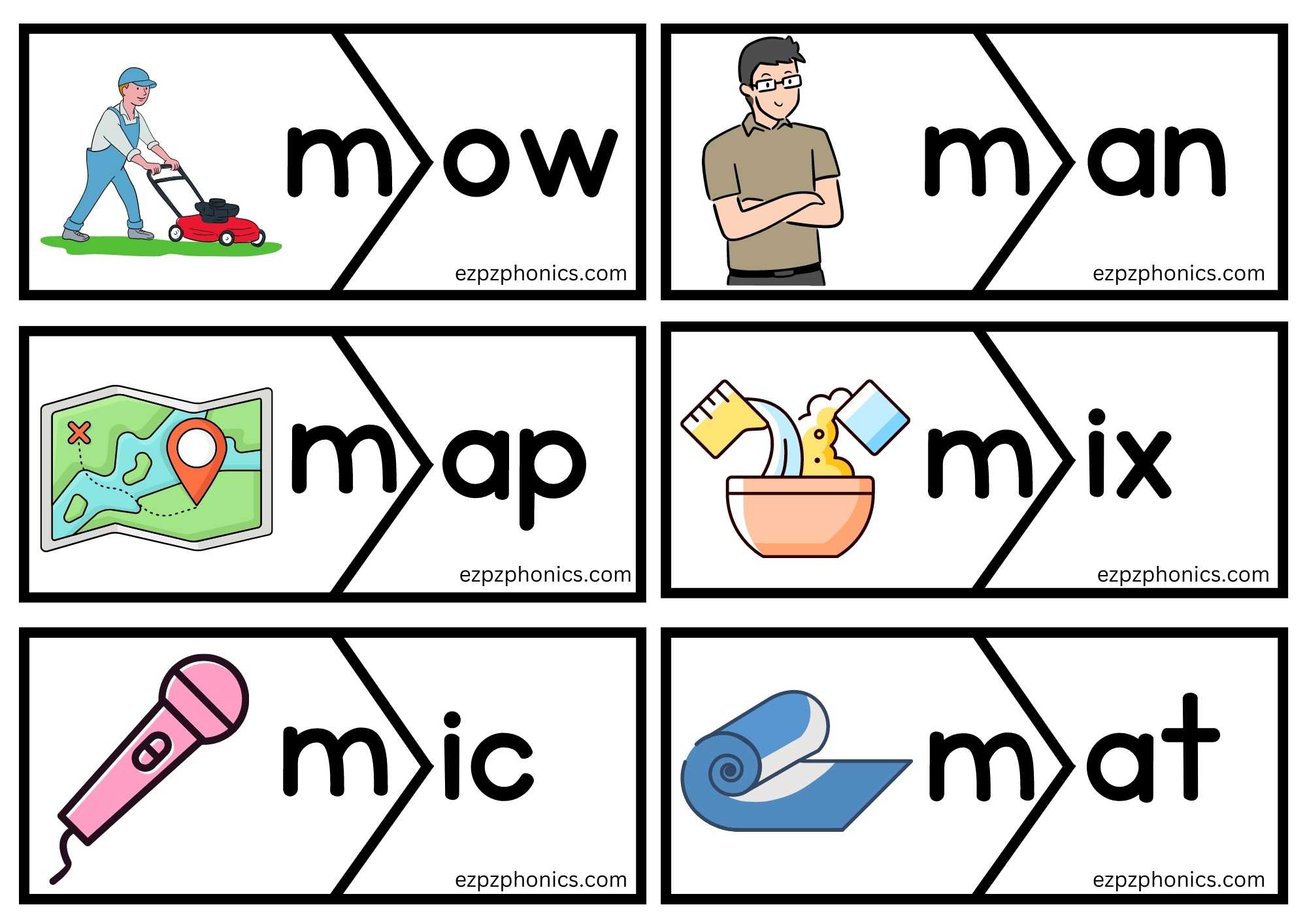 Letter M Puzzle Word Match 1 - ezpzphonics.com