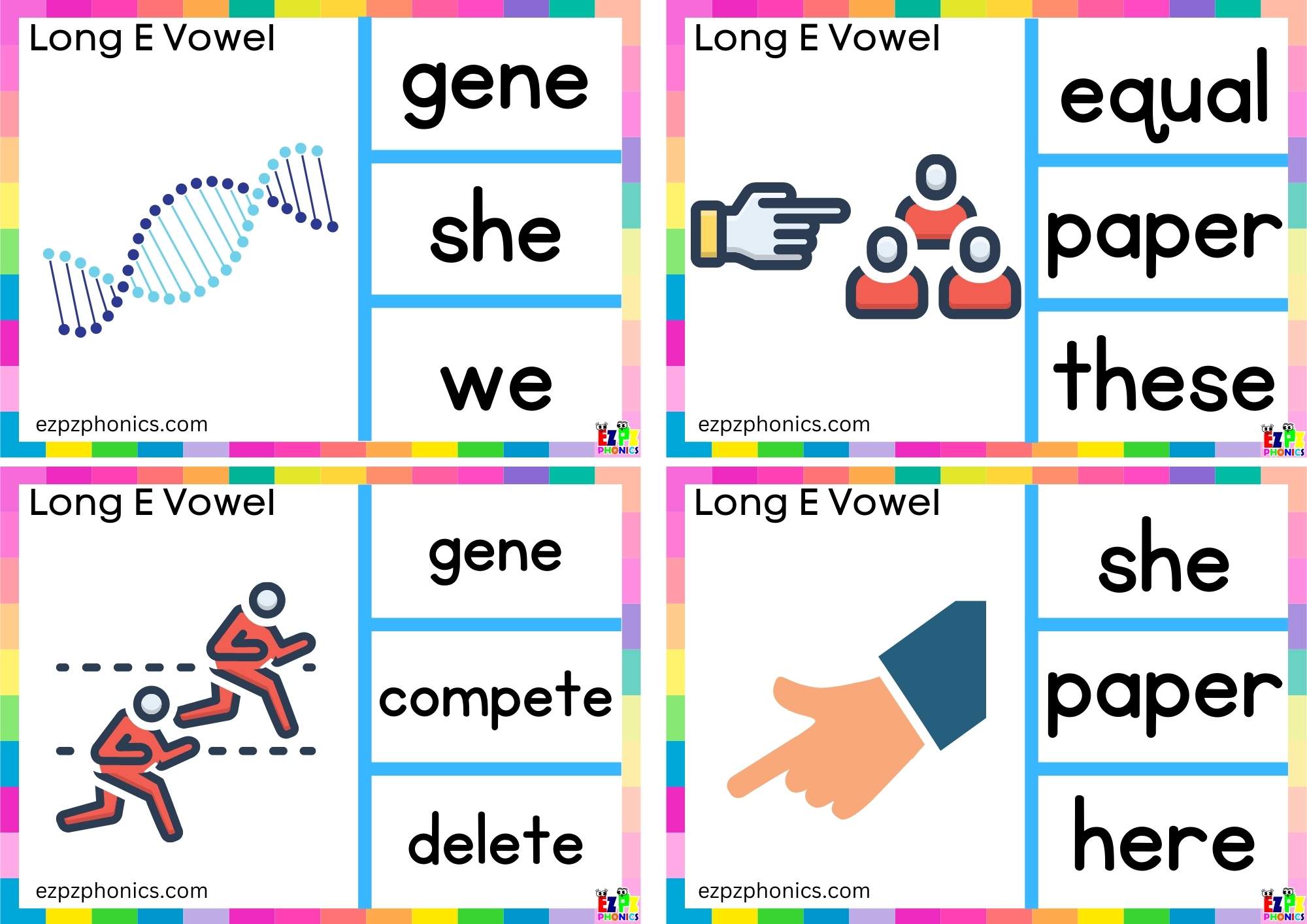 e_e Words Look at the image and clip the correct word Long e vowel Clip ...