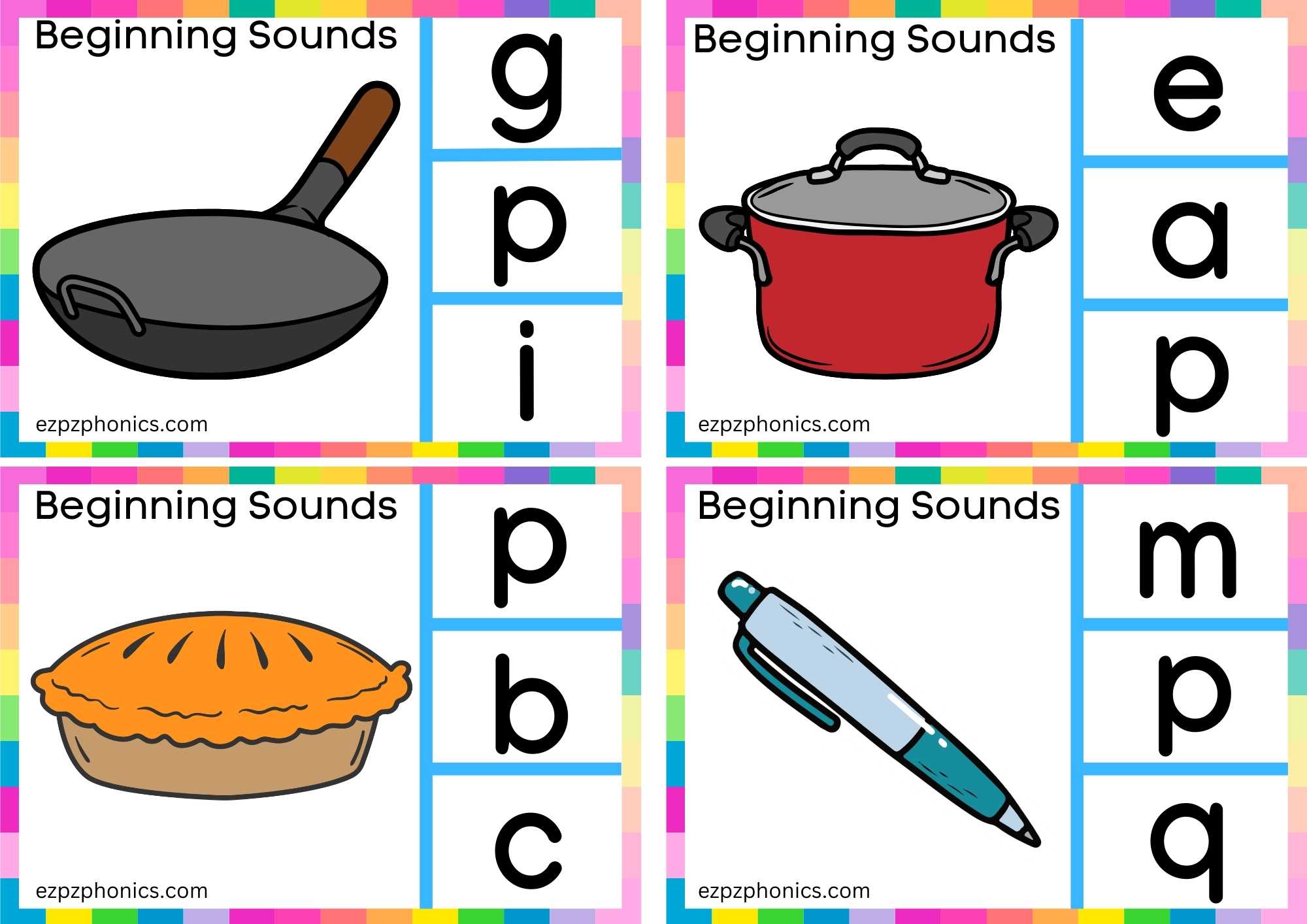 Letter P Look At The Image And Clip The Correct Letter Clip Cards Group ...