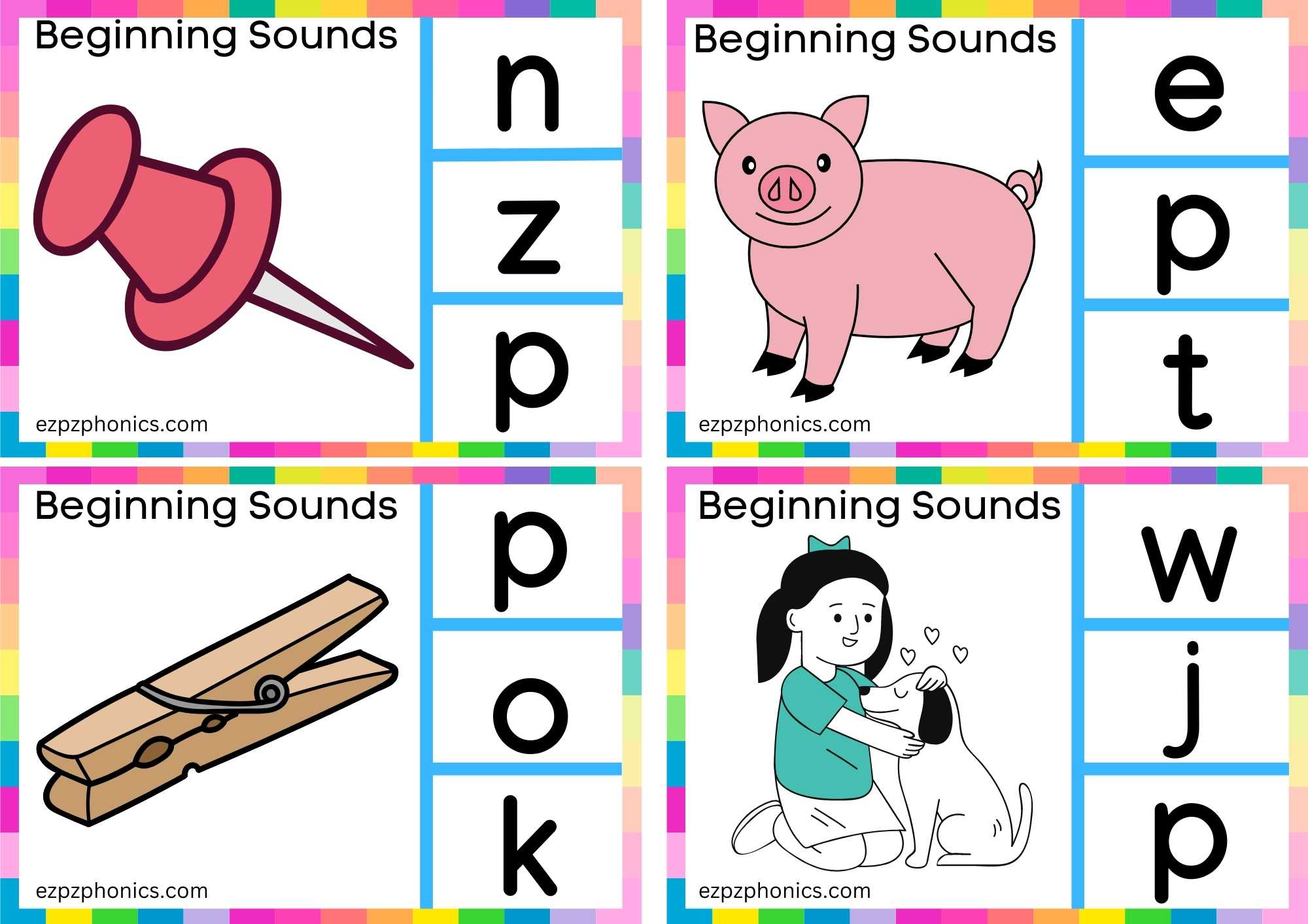 Letter P Look At The Image And Clip The Correct Letter Clip Cards Group ...