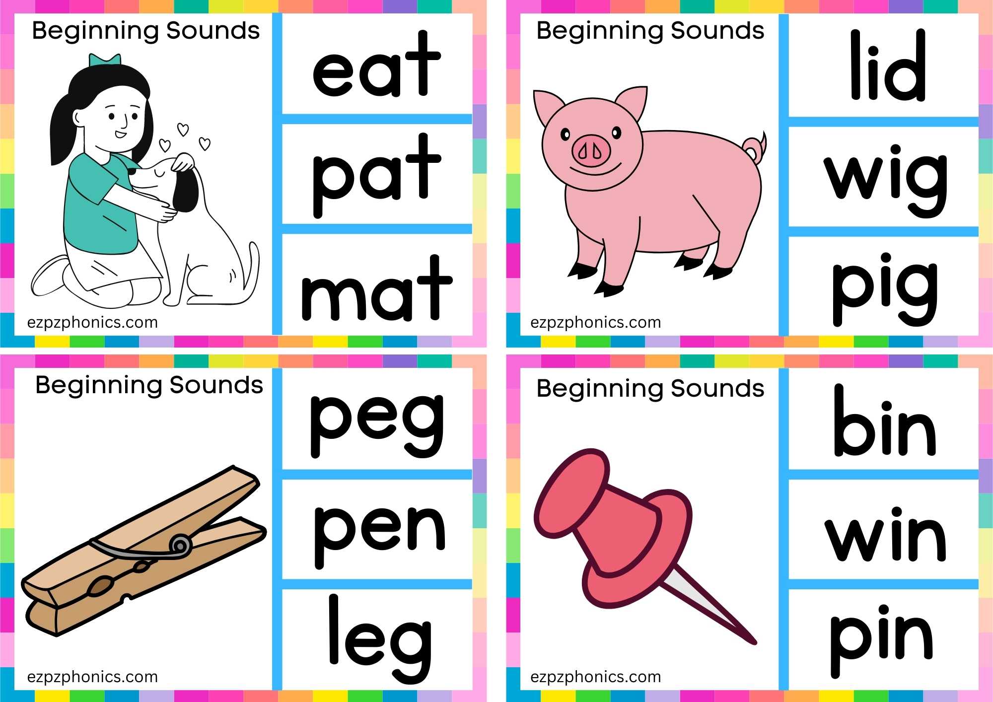 Letter P Look At The Image And Clip The Correct Word Group 2 ...