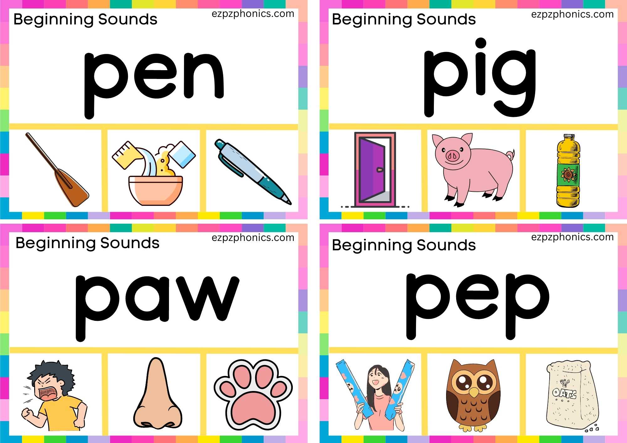 Letter P Read The Word And Clip The Correct Image Clip Card Group 2 ...