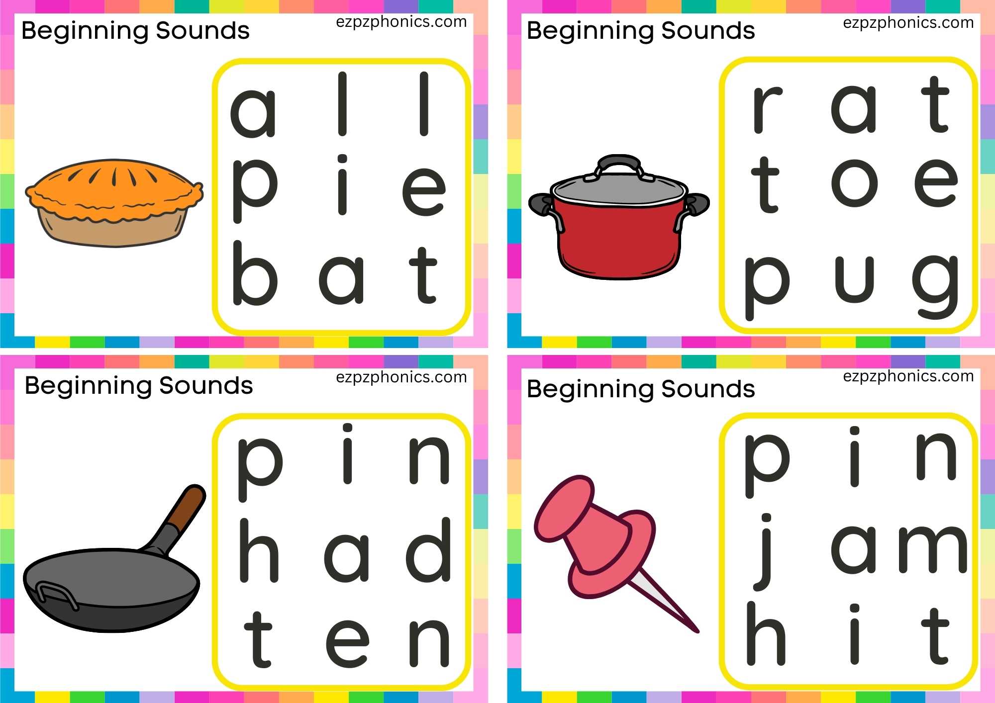 Letter P Word Search Group 1 - ezpzphonics.com