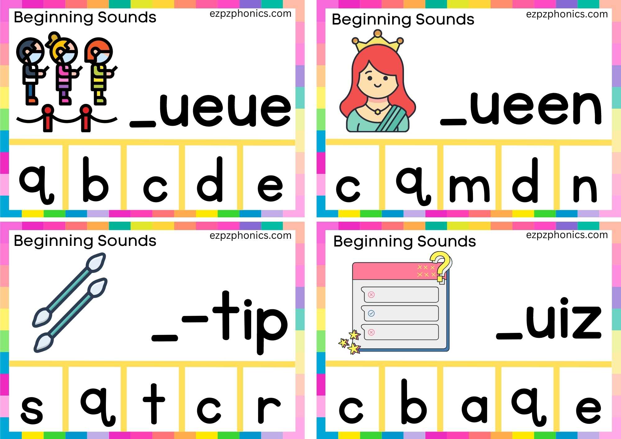 Letter Q Finish The Word And Clip The Correct Letter Group 1 ...