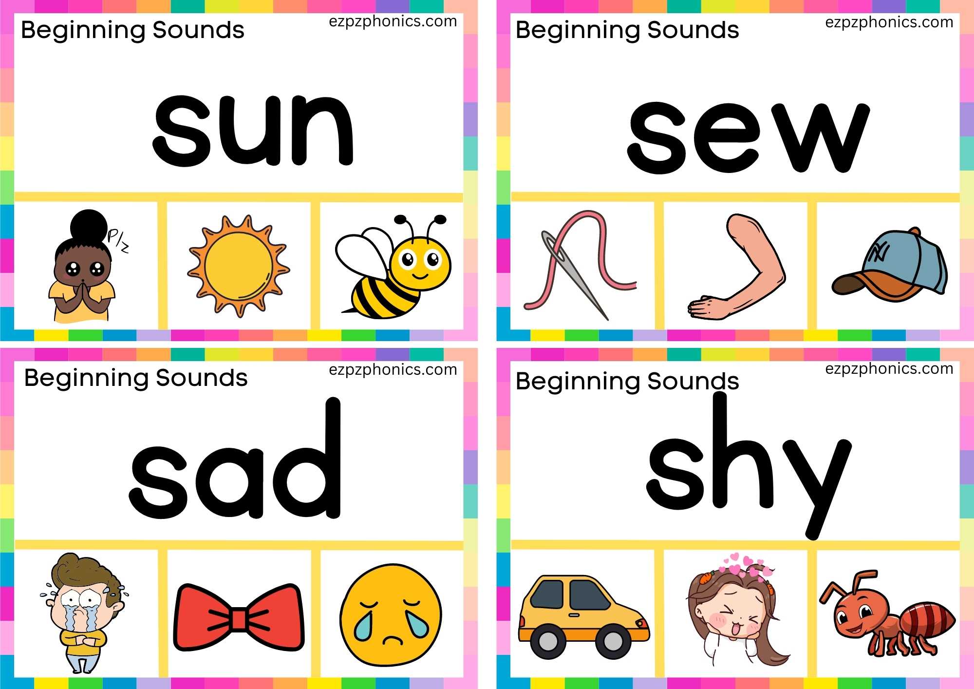 Letter S Read The Word And Clip The Correct Image Clip Card Group 1 ...