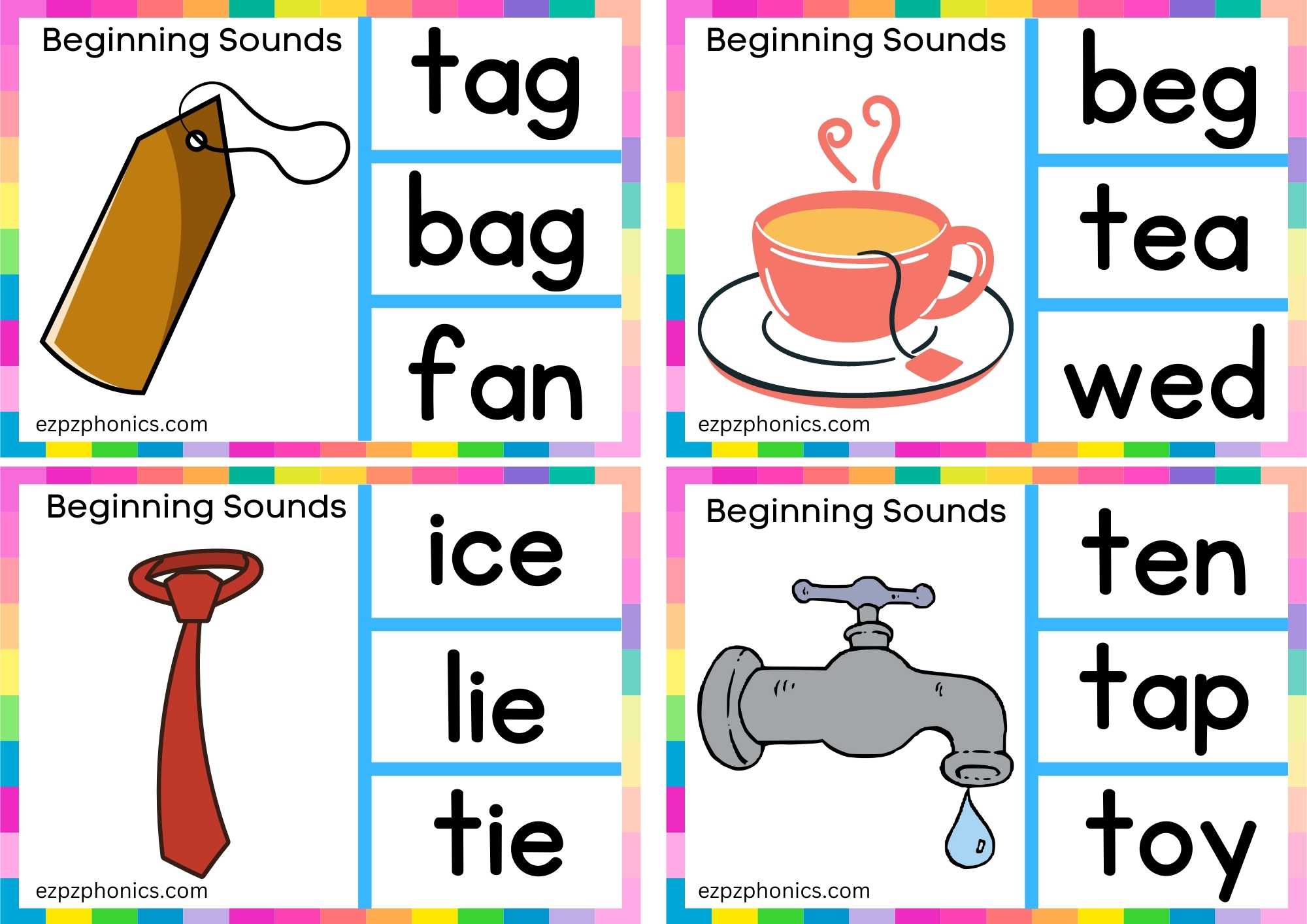 Letter T Look At The Image And Clip The Correct Word Group 1 ...