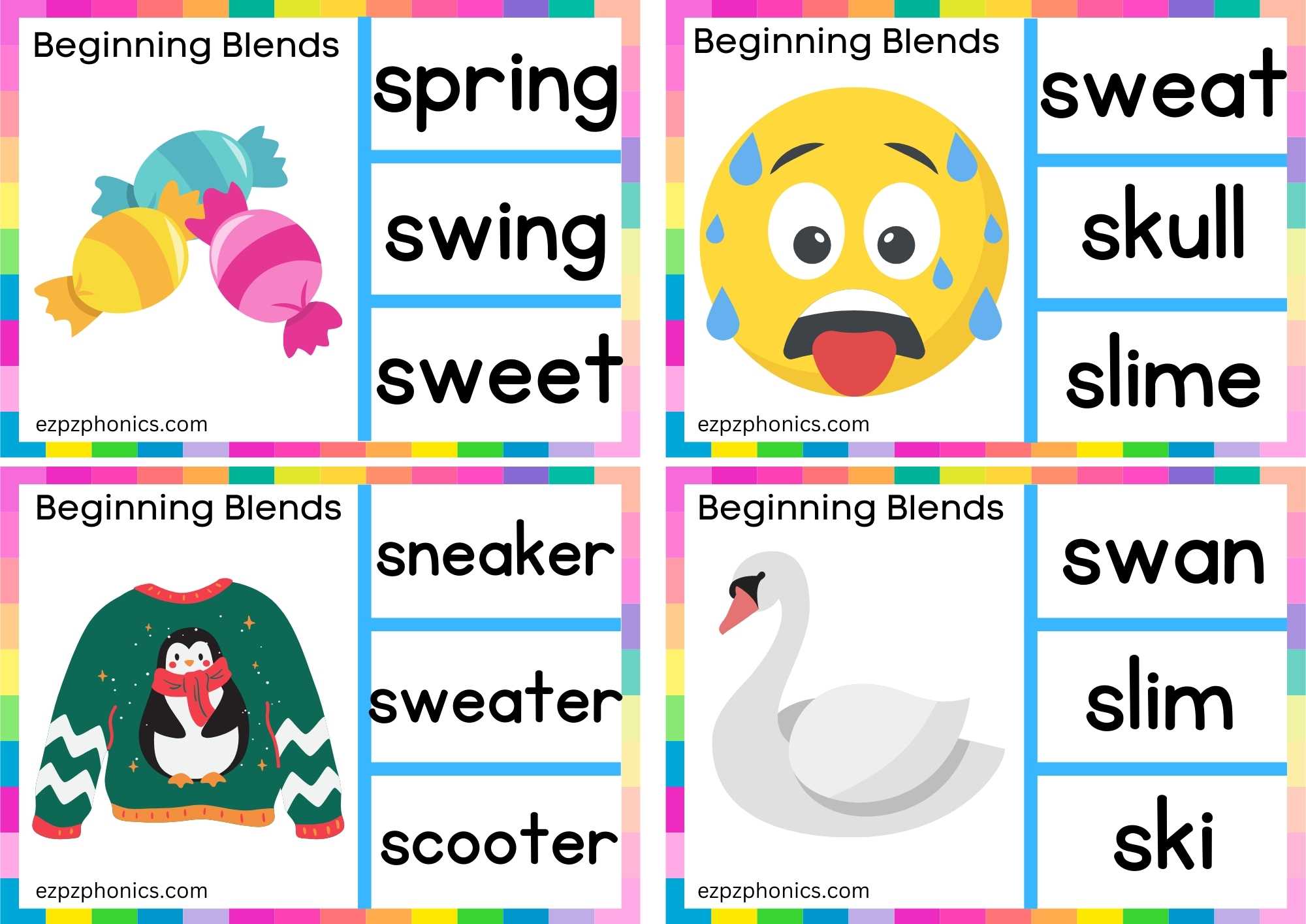 SW Beginning Blends Clip Cards Look At The Image And Clip The Correct ...