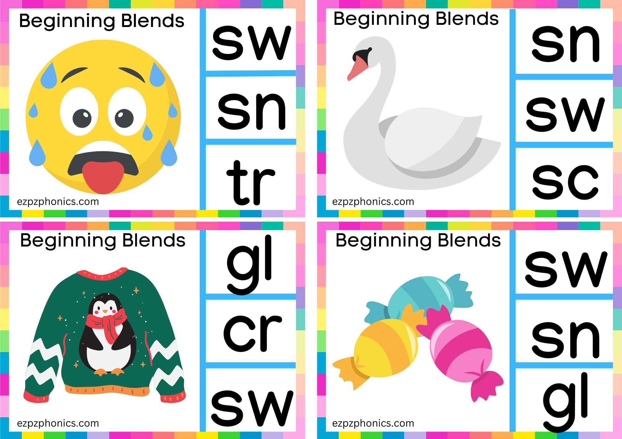 SW Beginning Blends Clip Cards Look At The Images And Clip The Correct ...
