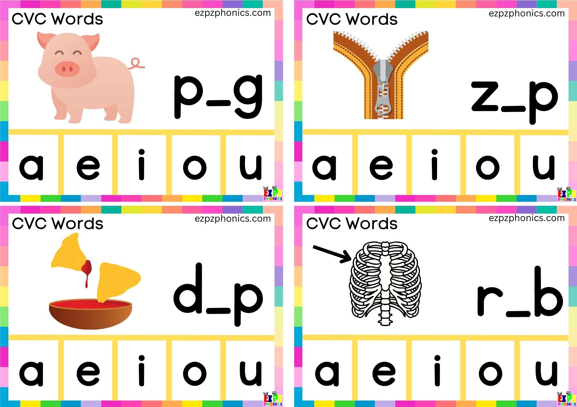 Short i Vowel CVC words Finish the word and clip the correct letter 1 ...