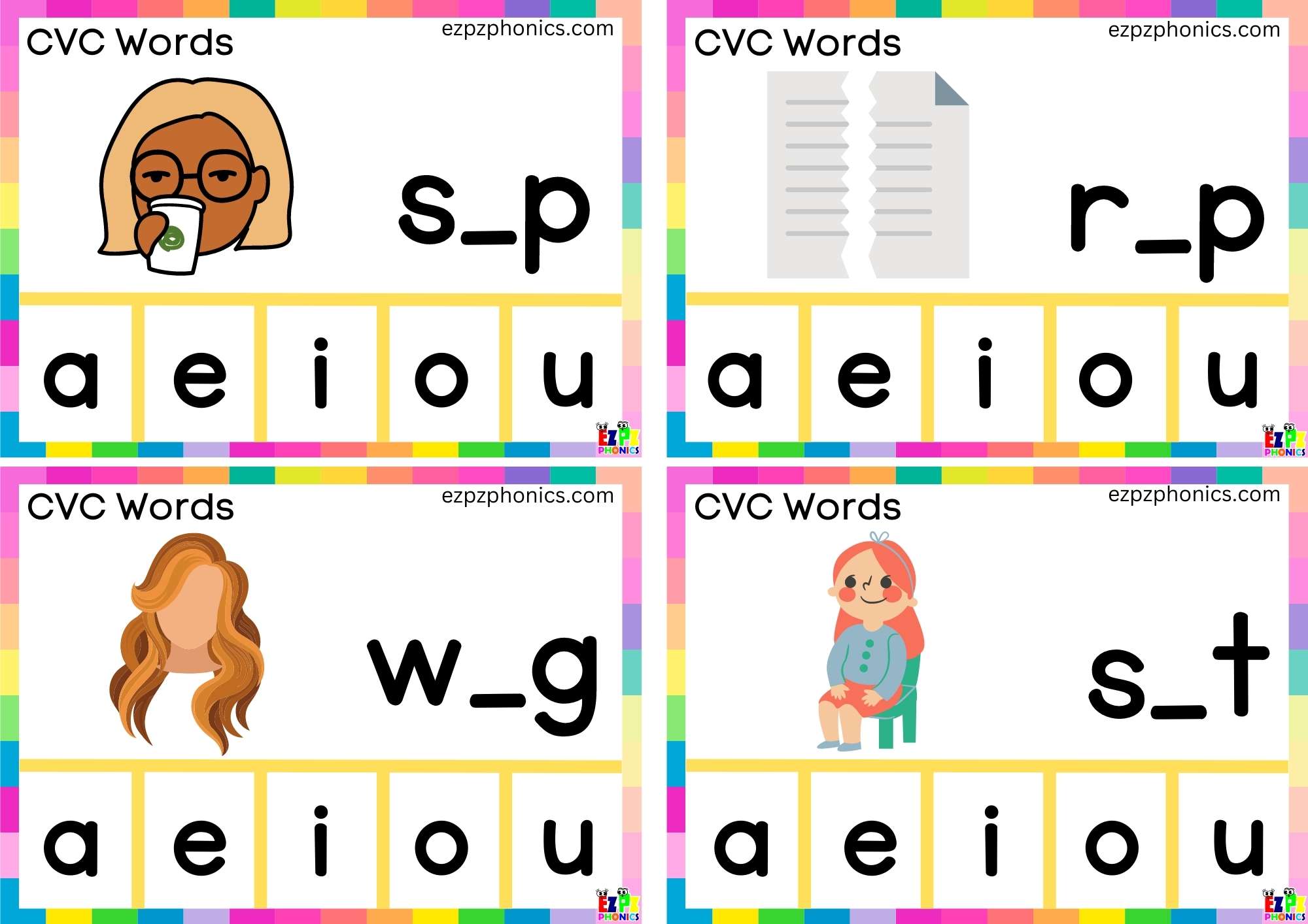 Short i Vowel CVC words Finish the word and clip the correct letter 2 ...