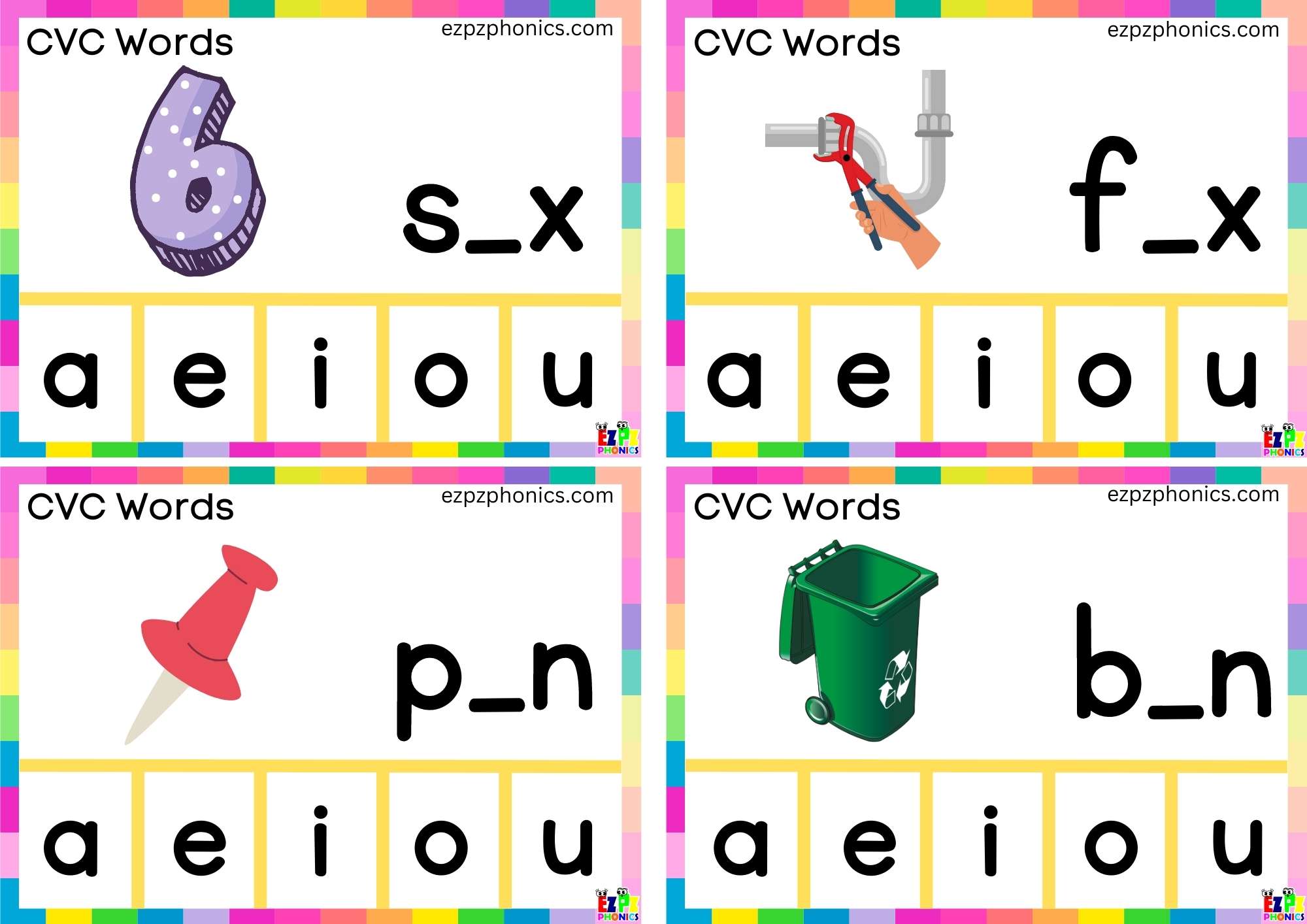 Short i Vowel CVC words Finish the word and clip the correct letter 3 ...