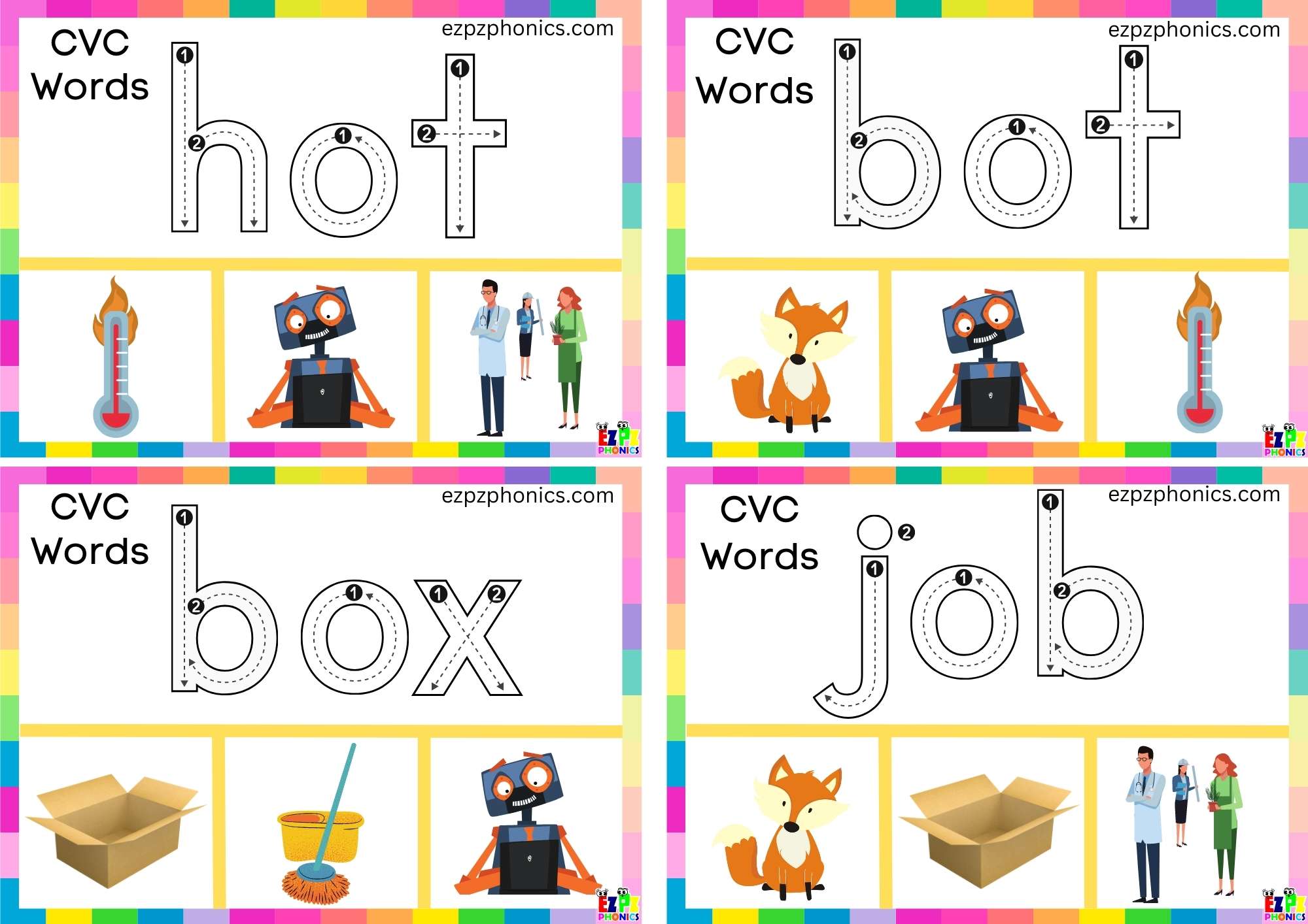 Short o Vowel CVC words Trace the letters and clip the correct image 2 ...