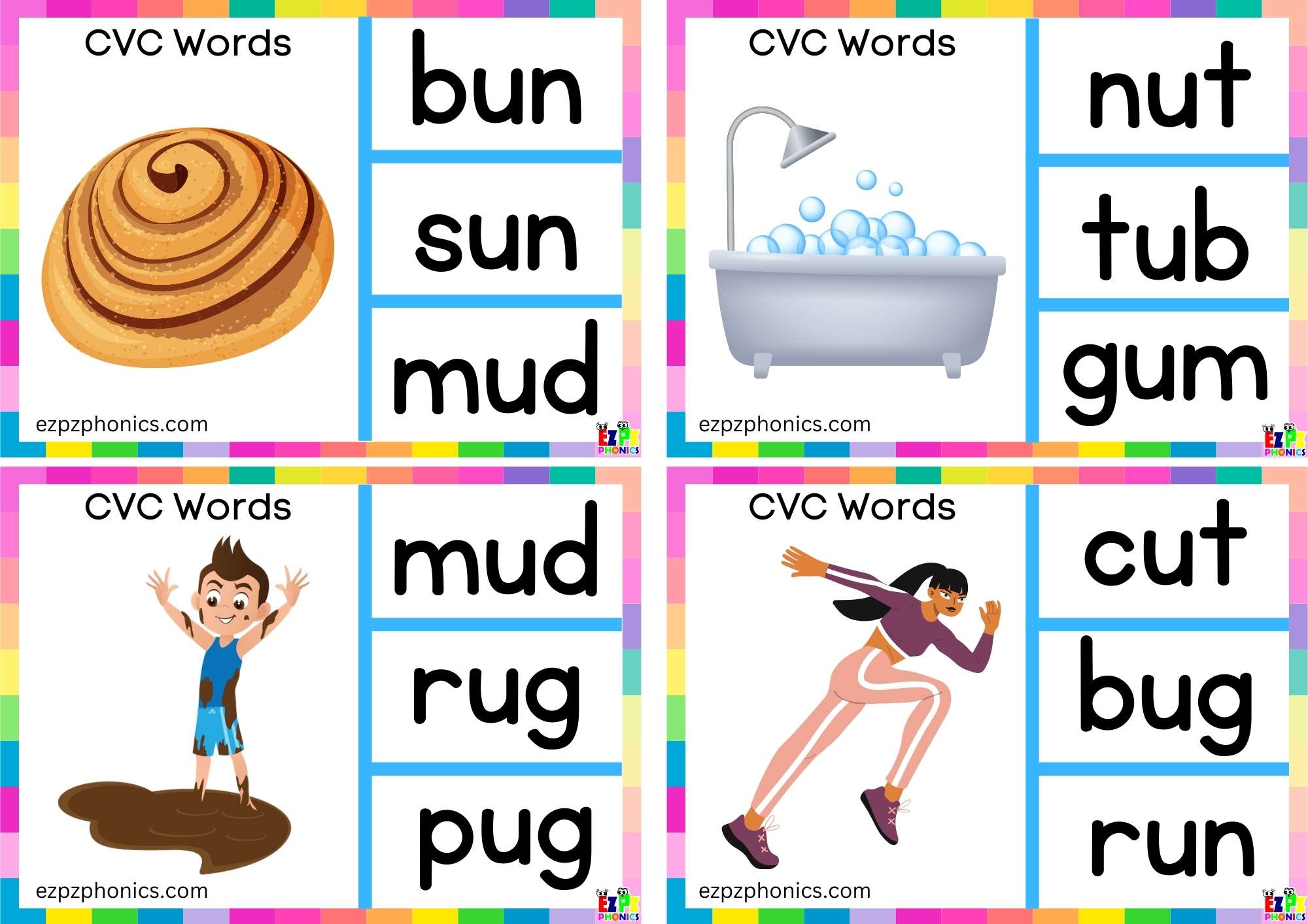 Short u Vowel CVC words Look at the image and clip the correct word ...