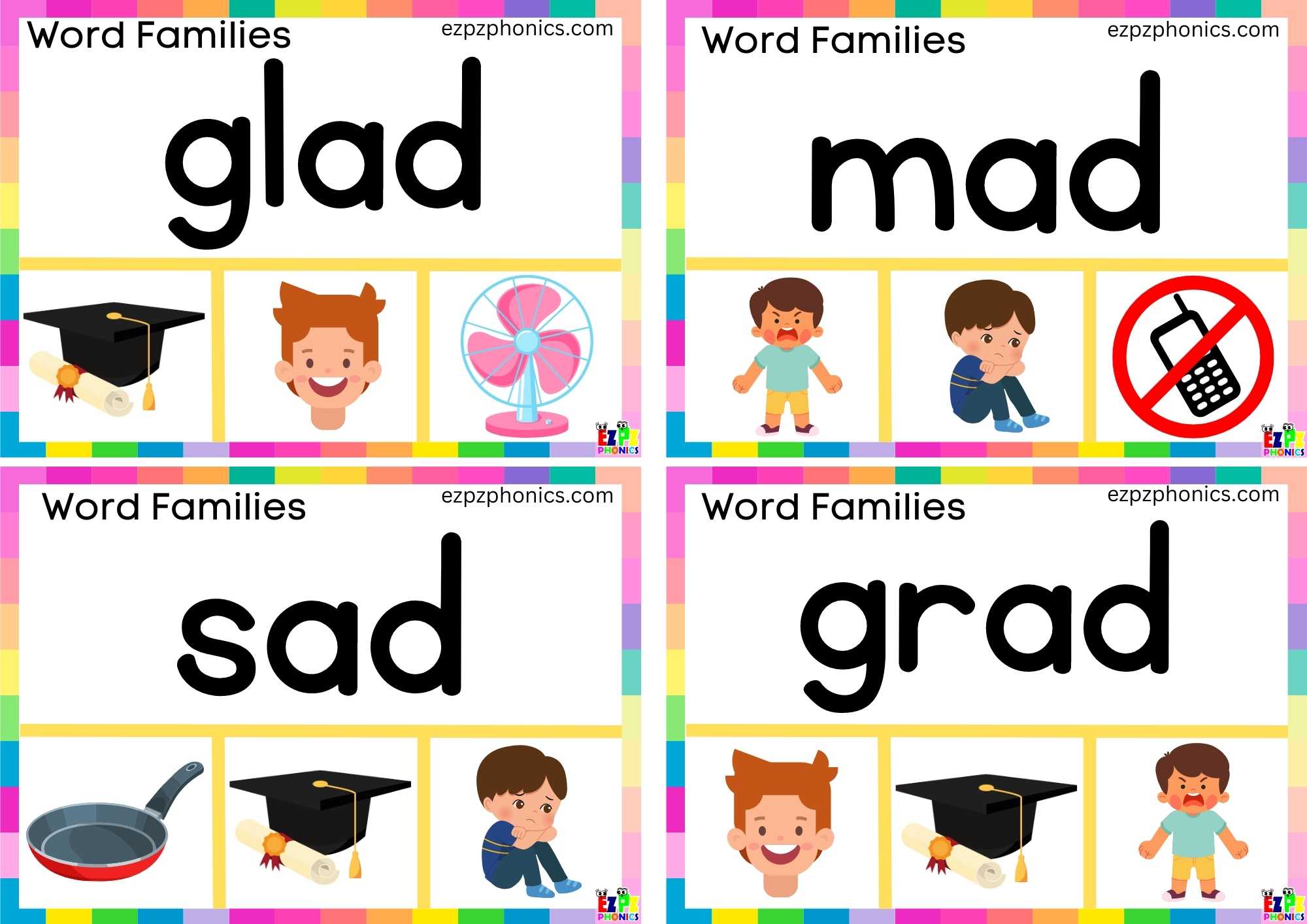 Read the word and clip the correct image Clip cards Word Family op ...