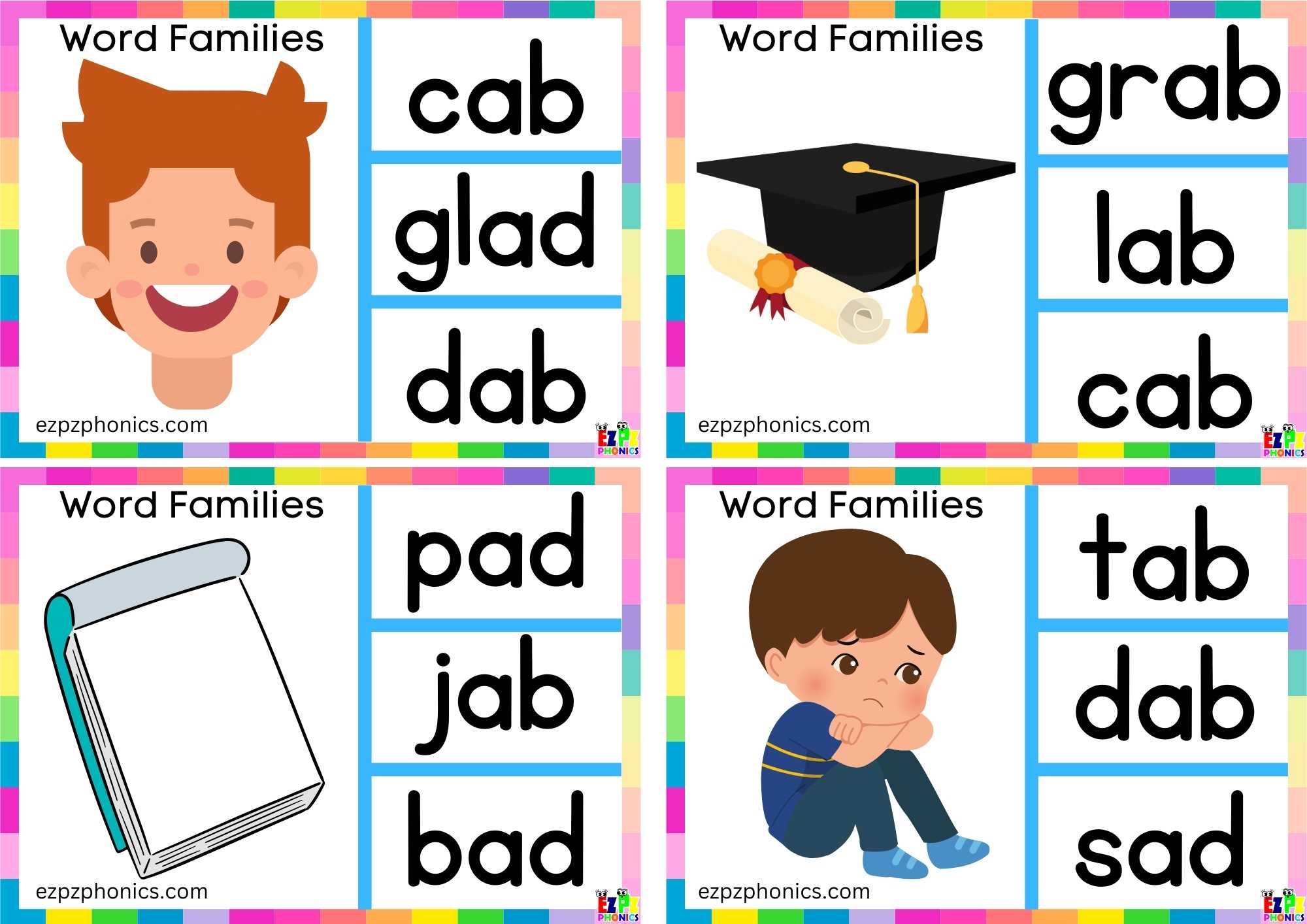 Word Family ad Look at the Image and Clip the Correct Word Group 1 ...