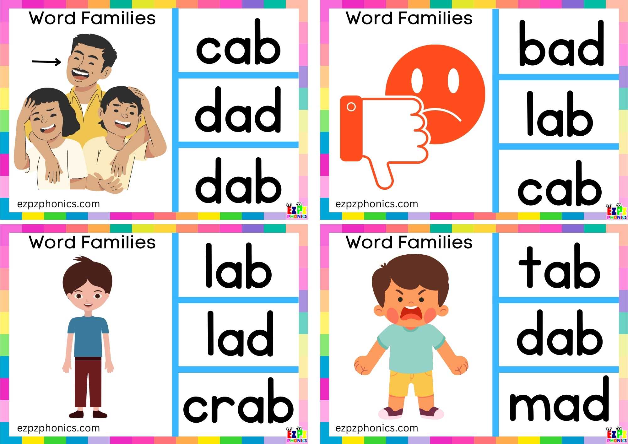 Word Family ad Look at the Image and Clip the Correct Word Group 2 ...