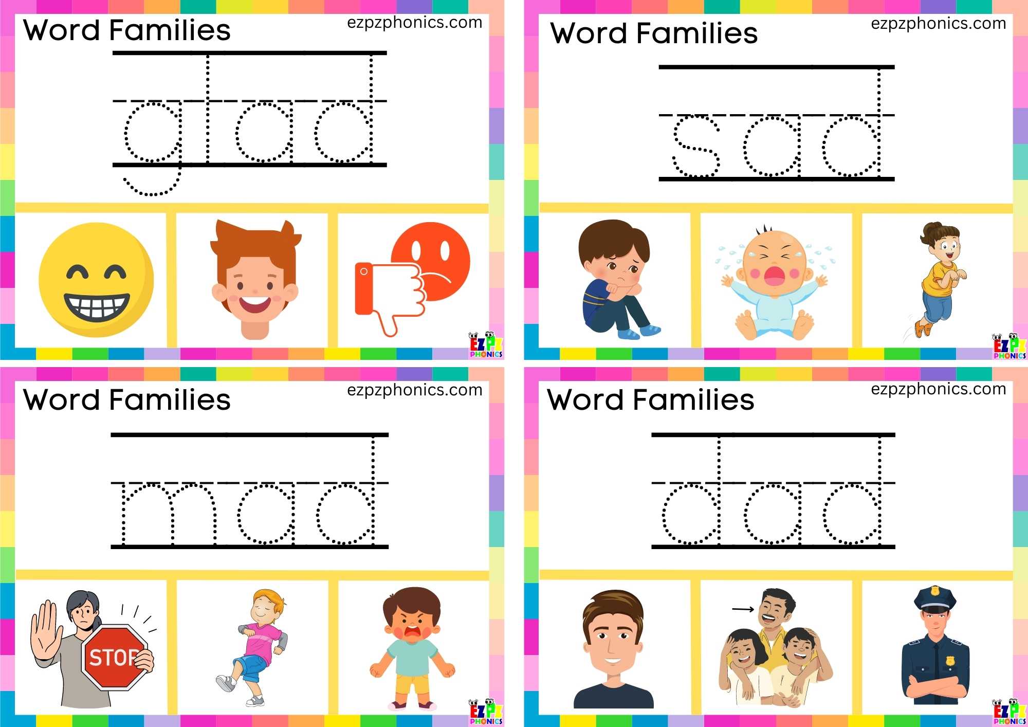Word Family ad Write the Word then Clip the Correct Image. Clip Card ...
