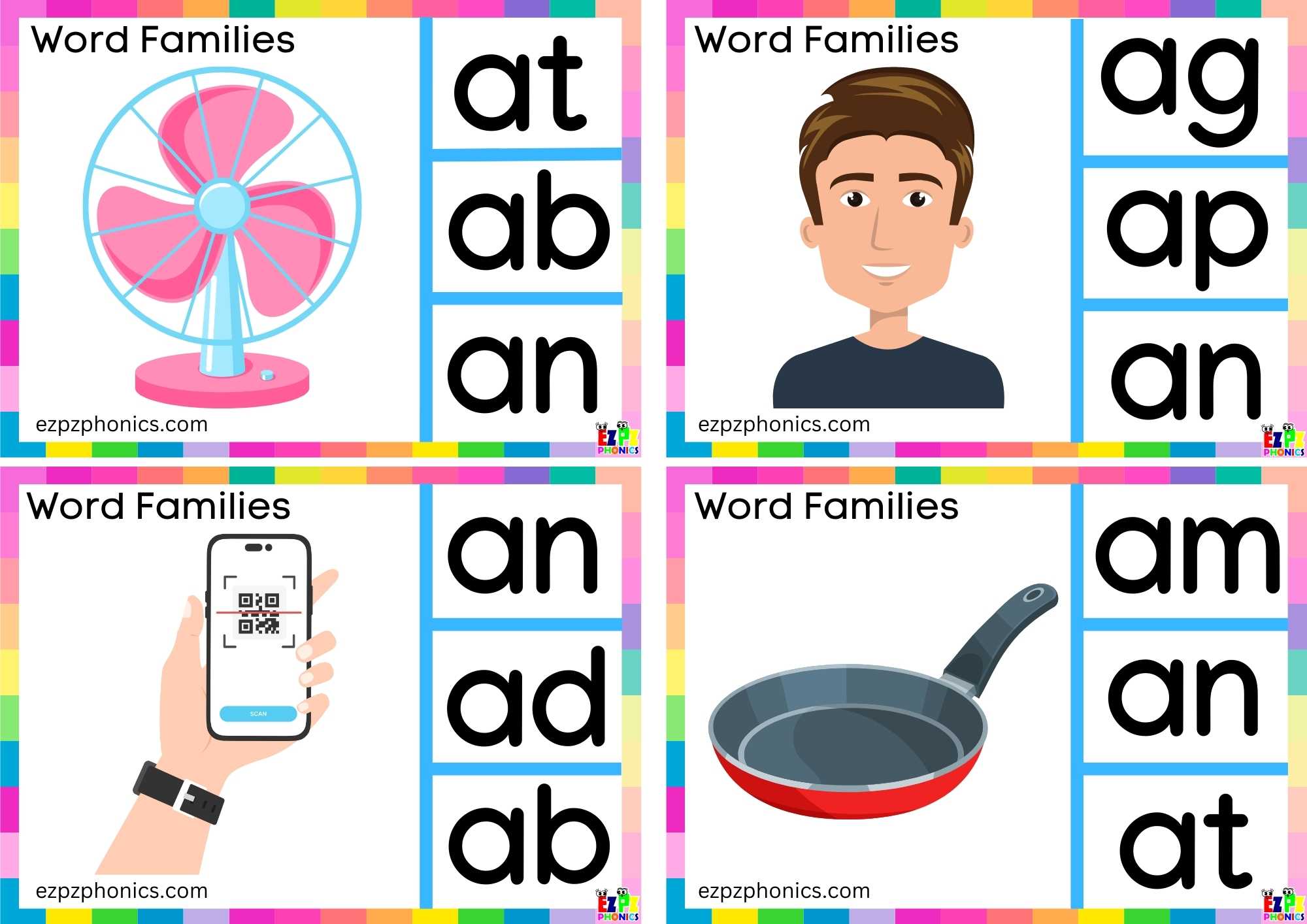Word Family an Look at the image and clip the correct letters clip ...