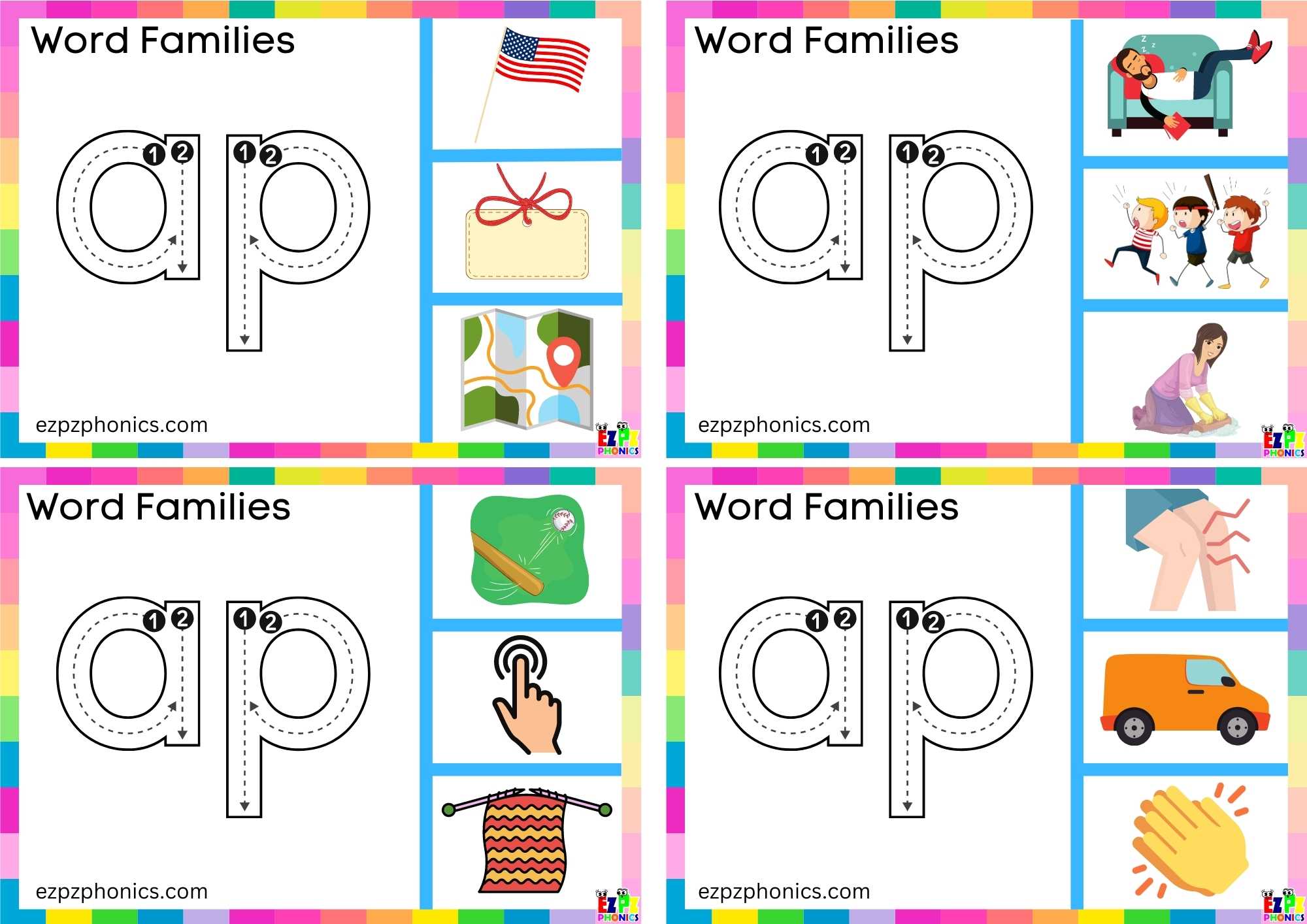 Trace the letters ap and clip the image clip cards This set includes ...
