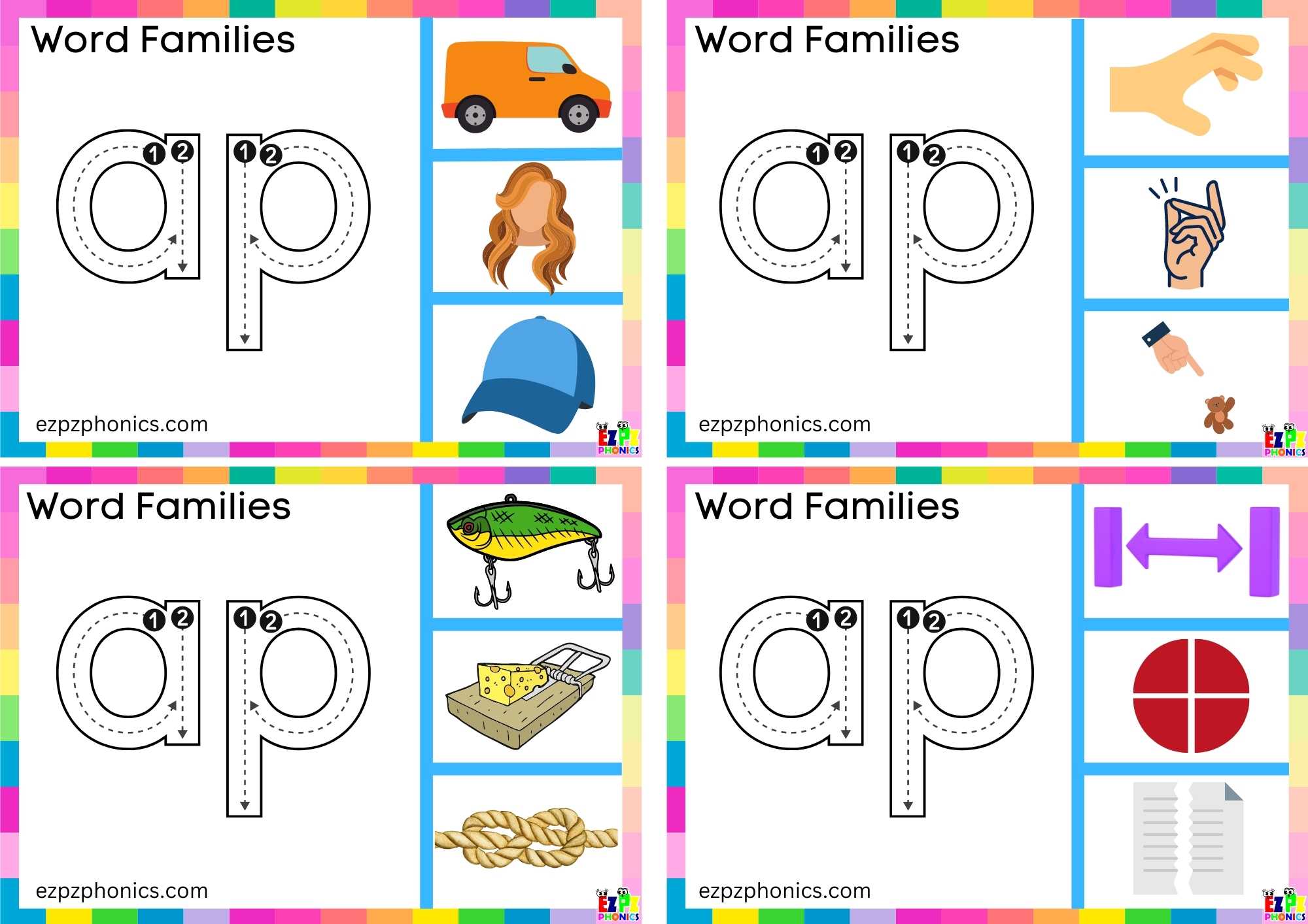 Trace the letters ap and clip the image clip cards This set includes ...