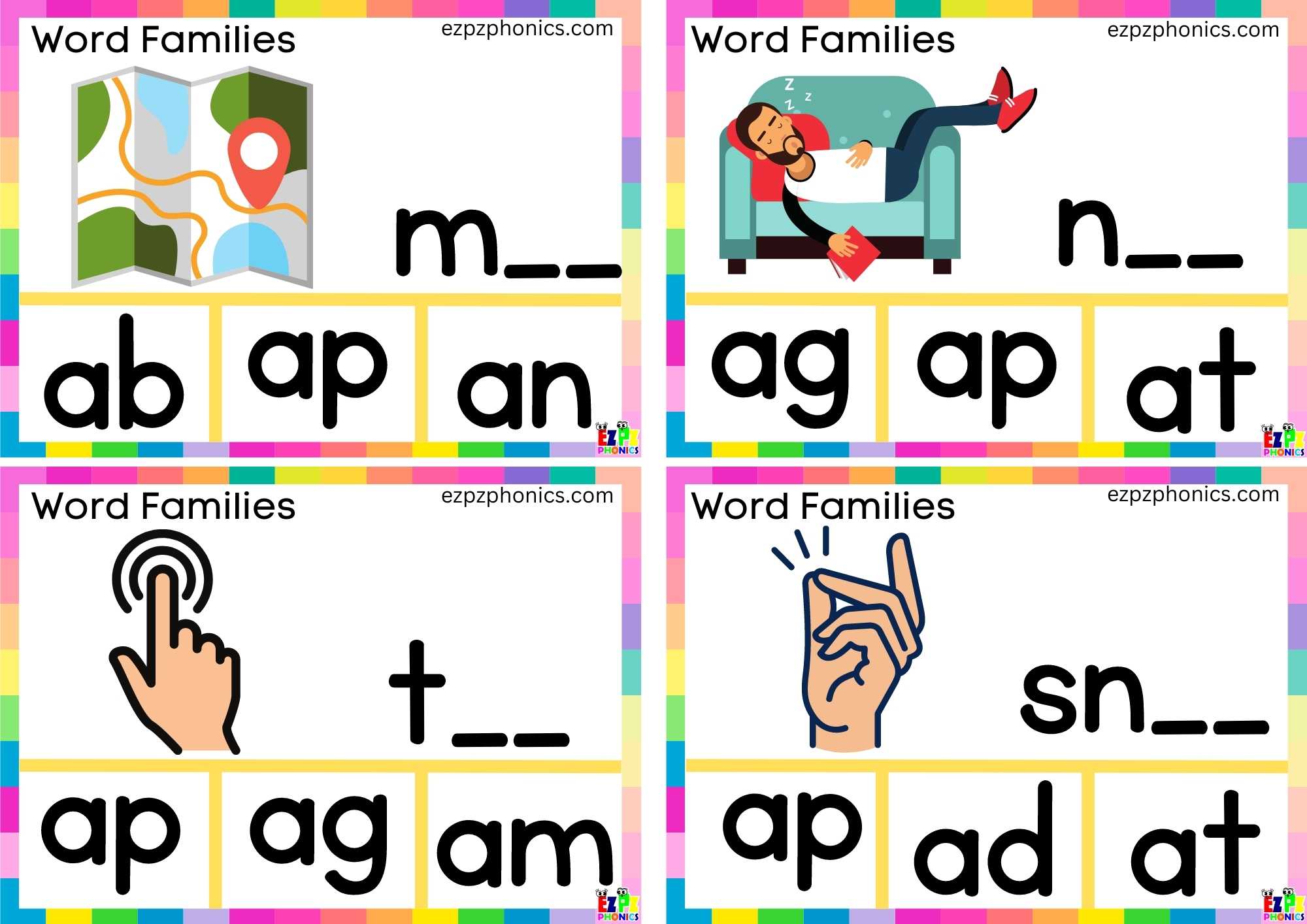 Word Family ap Finish the word and clip the correct letters Includes ...