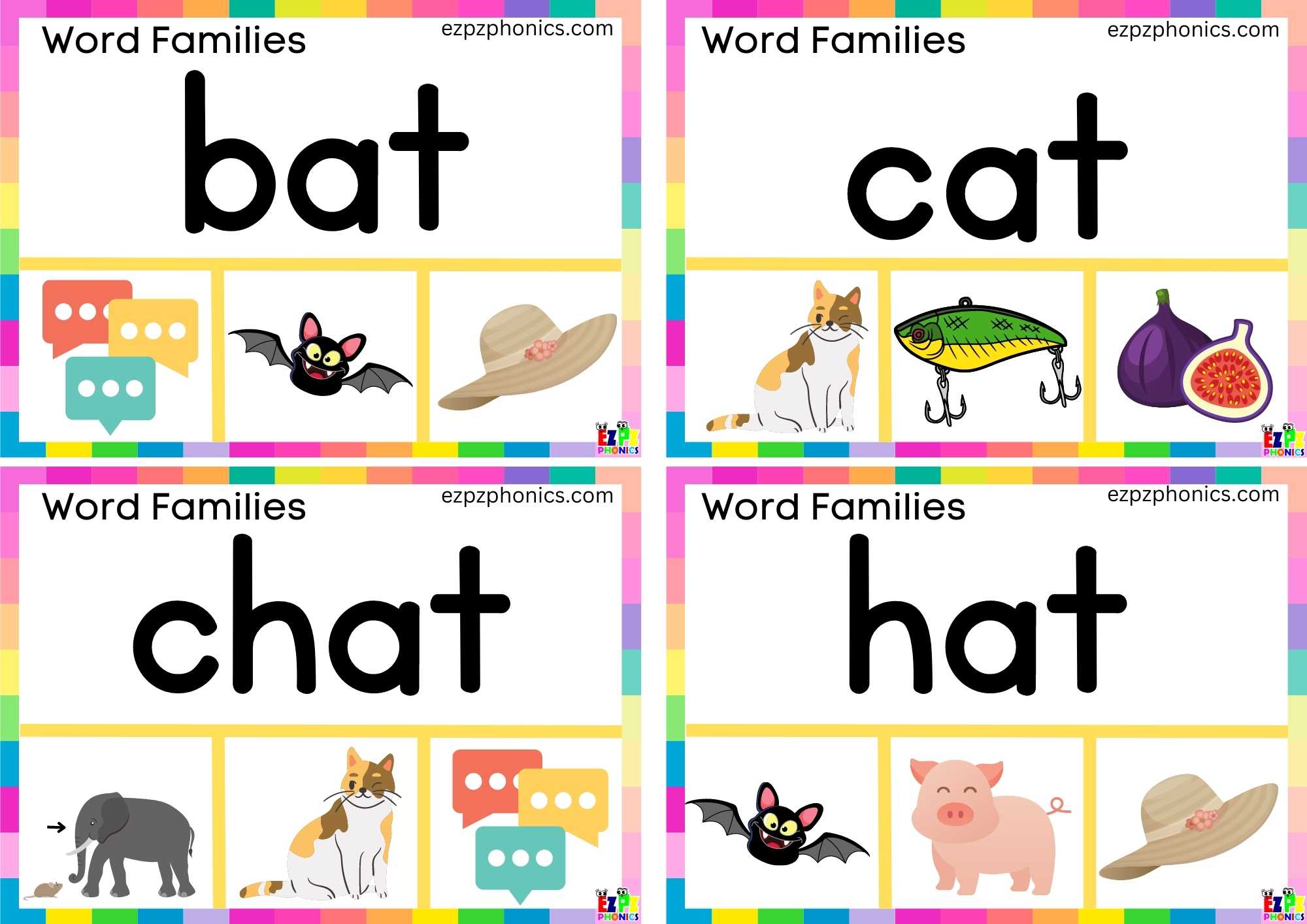 Read the word and clip the correct image Clip cards Word Family at ...