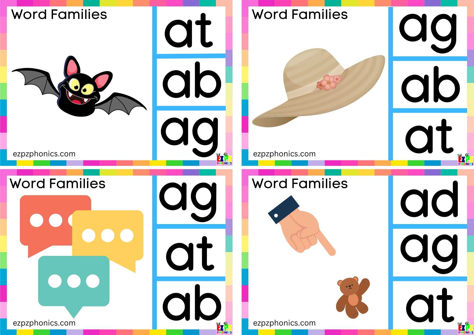 Word Family at Look at the image and clip the correct letters clip ...