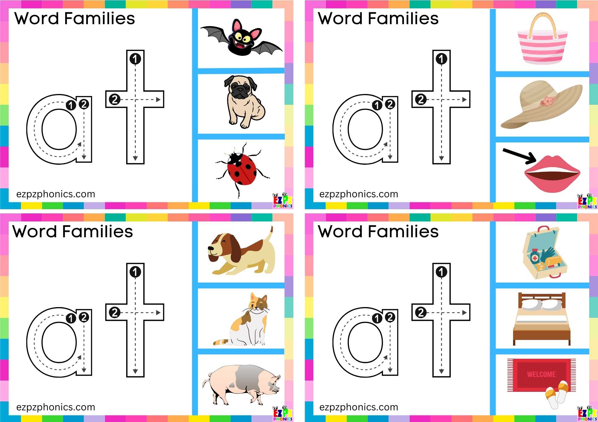 at Word Family Trace the letters and clip the image clip cards group 1 ...