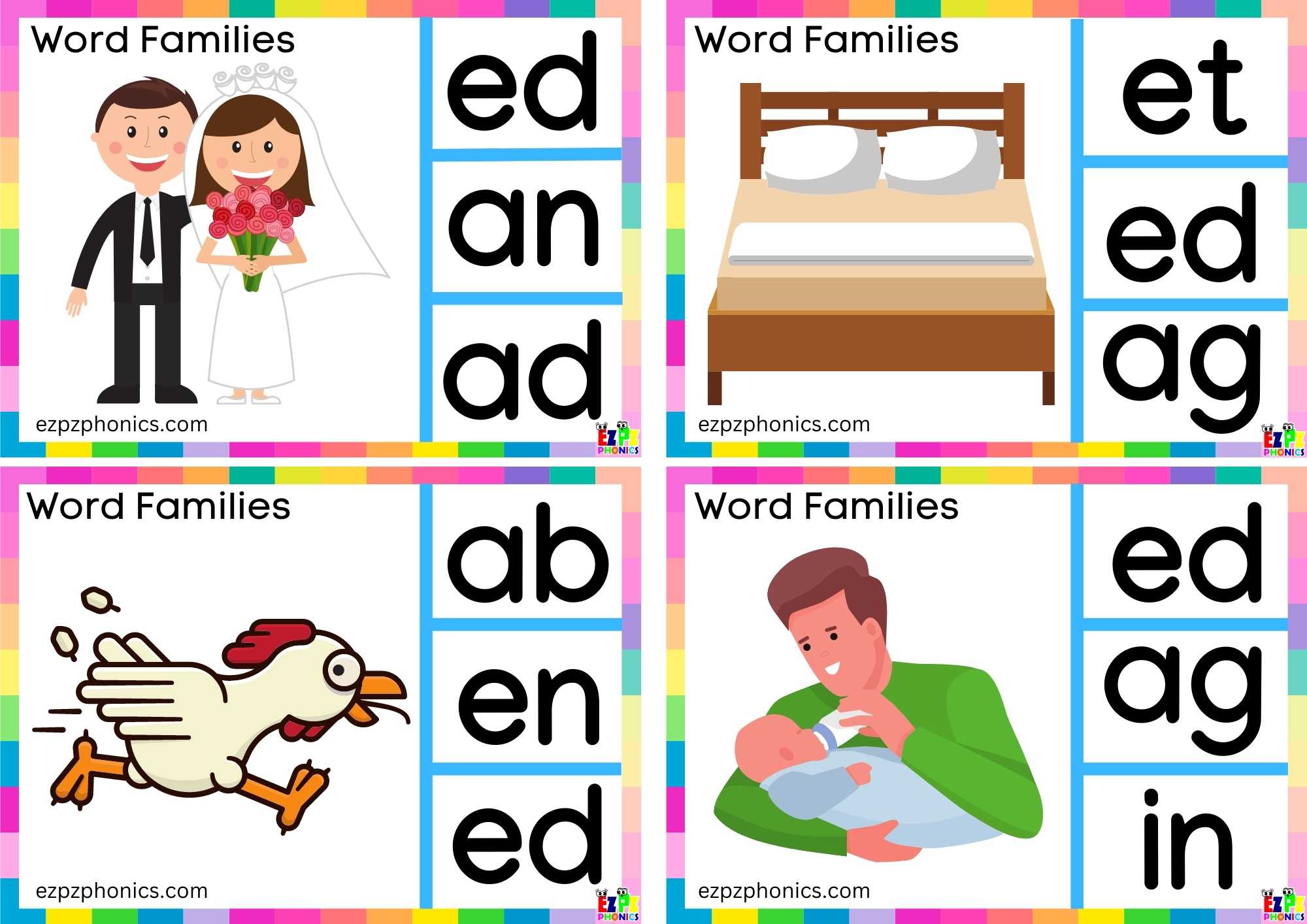 Word Family ed Look at the image and clip the correct letters clip ...