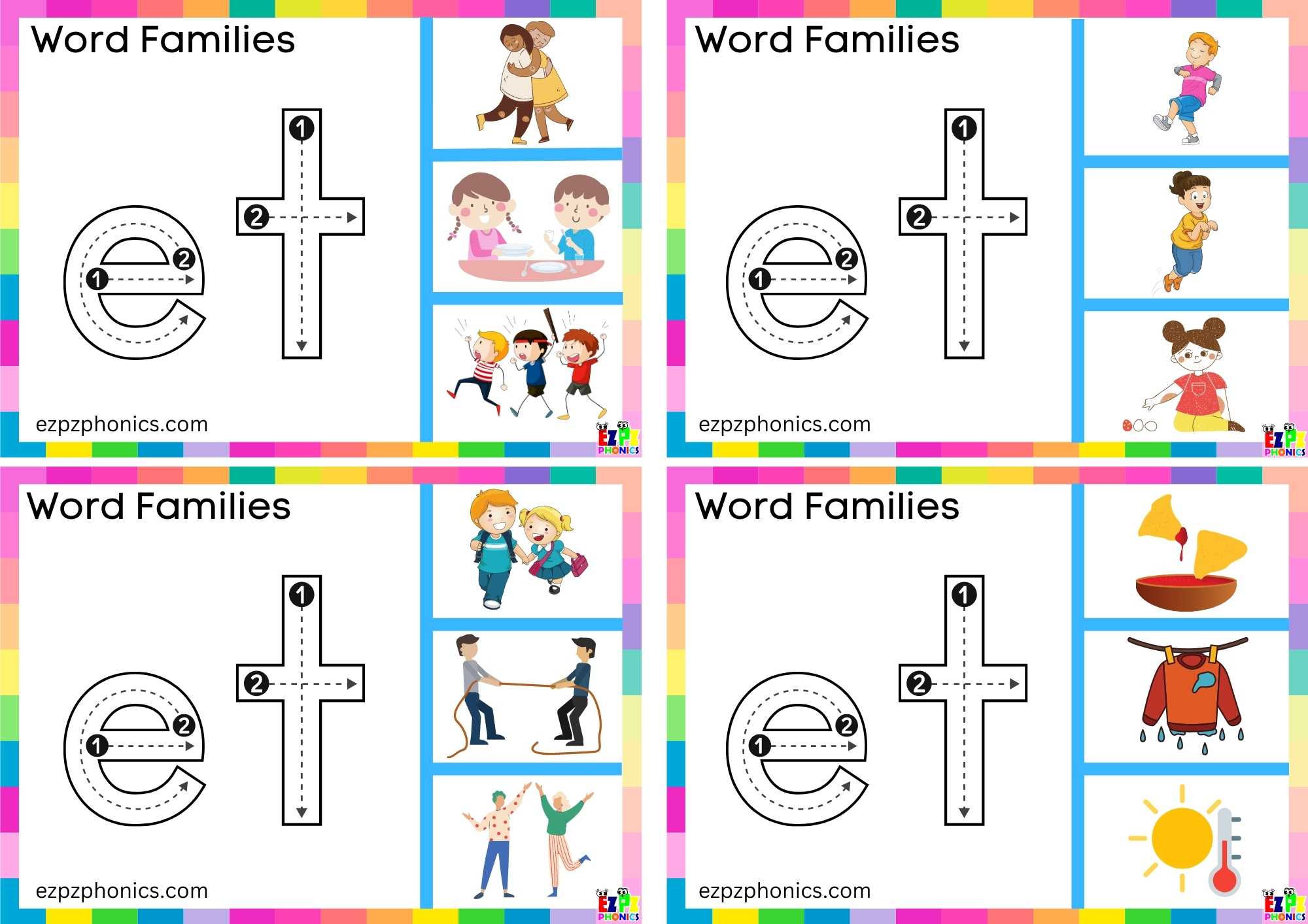 et Word Family Trace the letters and clip the image clip cards group 2 ...