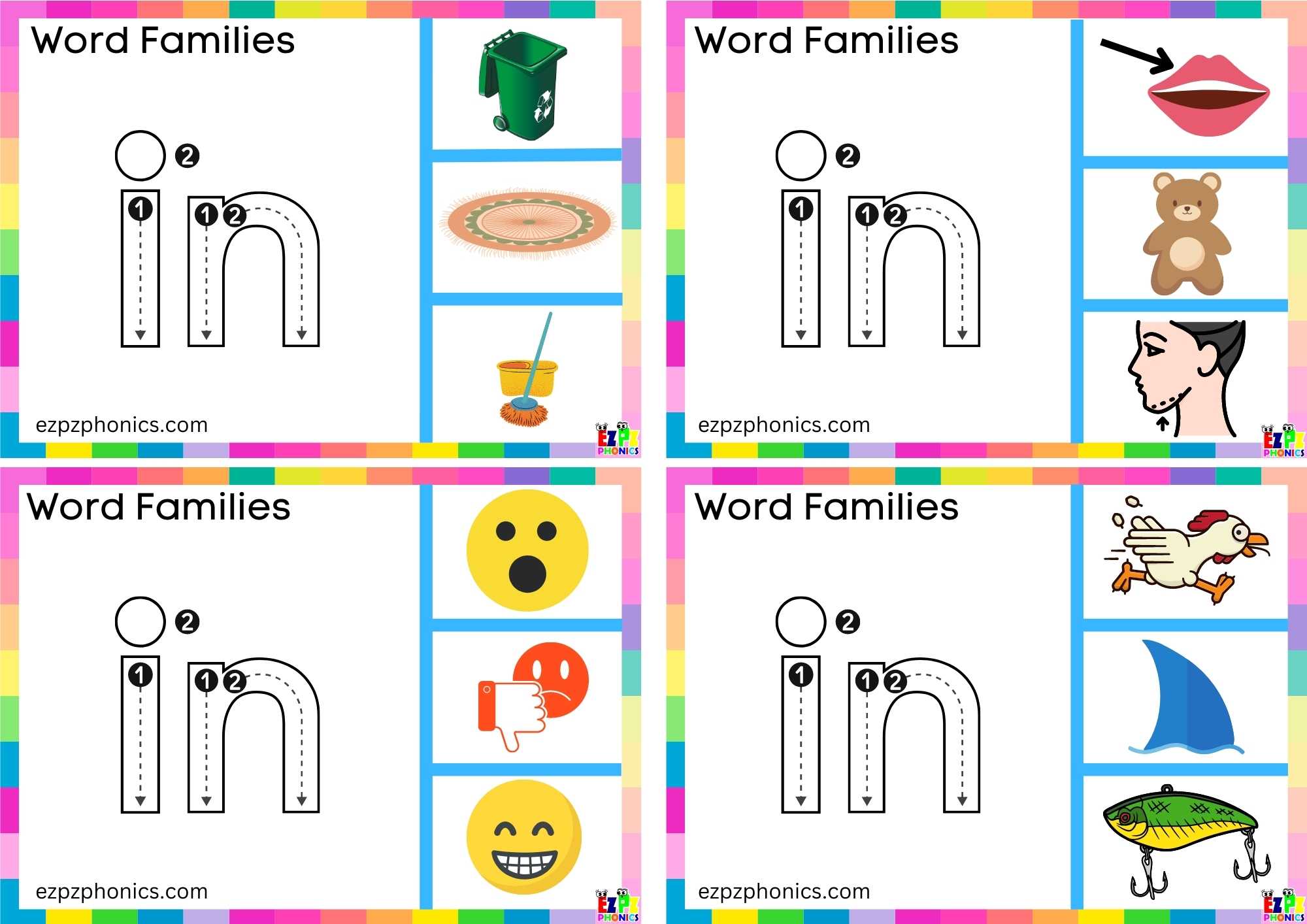 in Word Family Trace the letters and clip the image clip cards set 1 ...