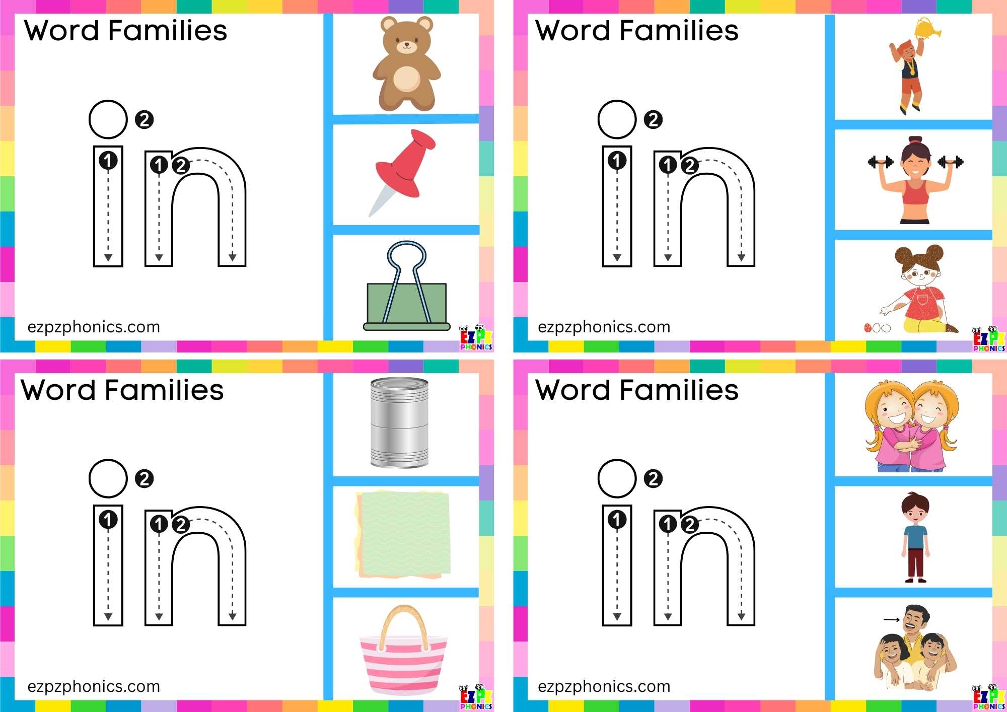 in Word Family Trace the letters and clip the image Clip cards set 2 ...