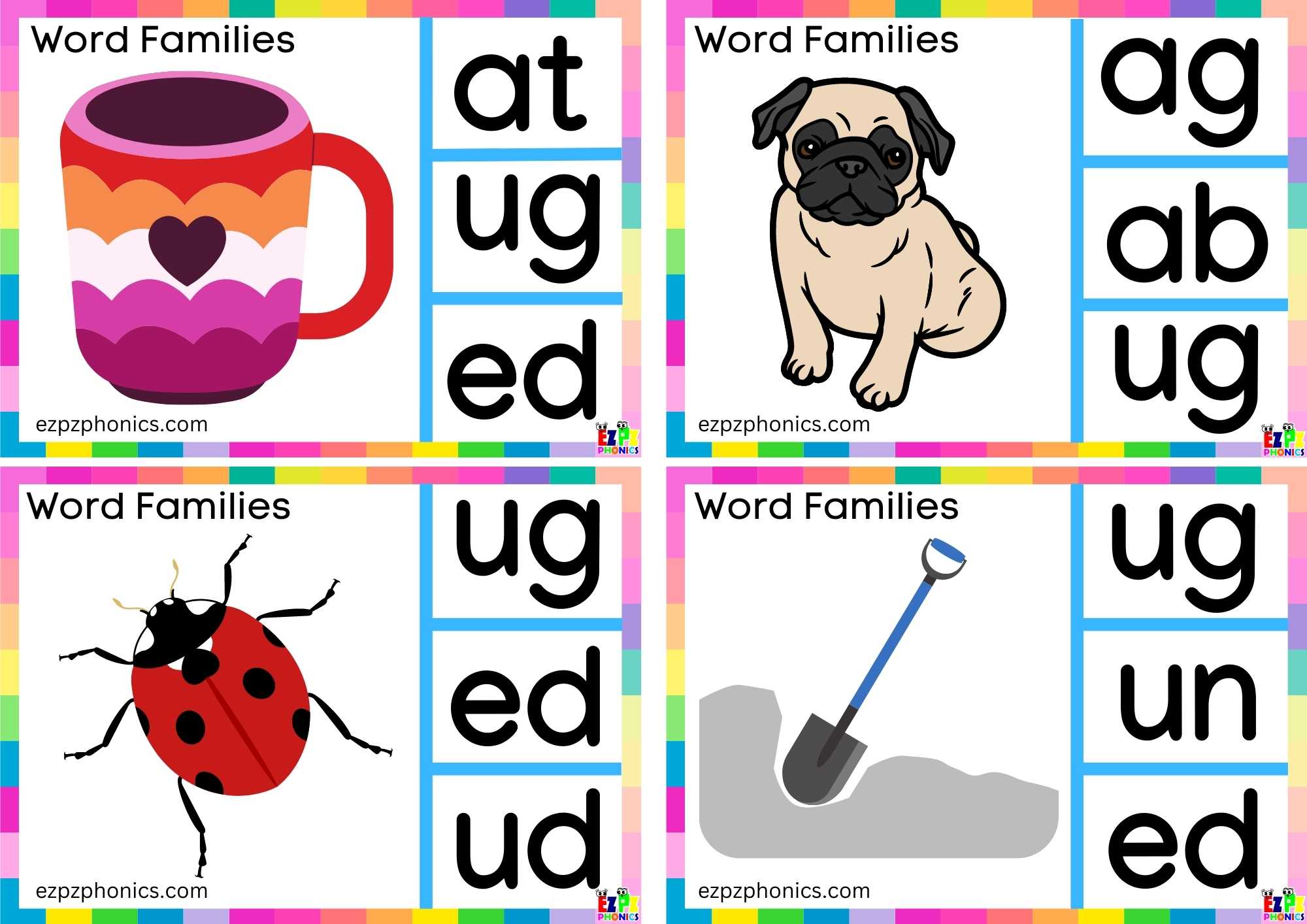 Look at the image and clip the correct letters Clip cards for word ...
