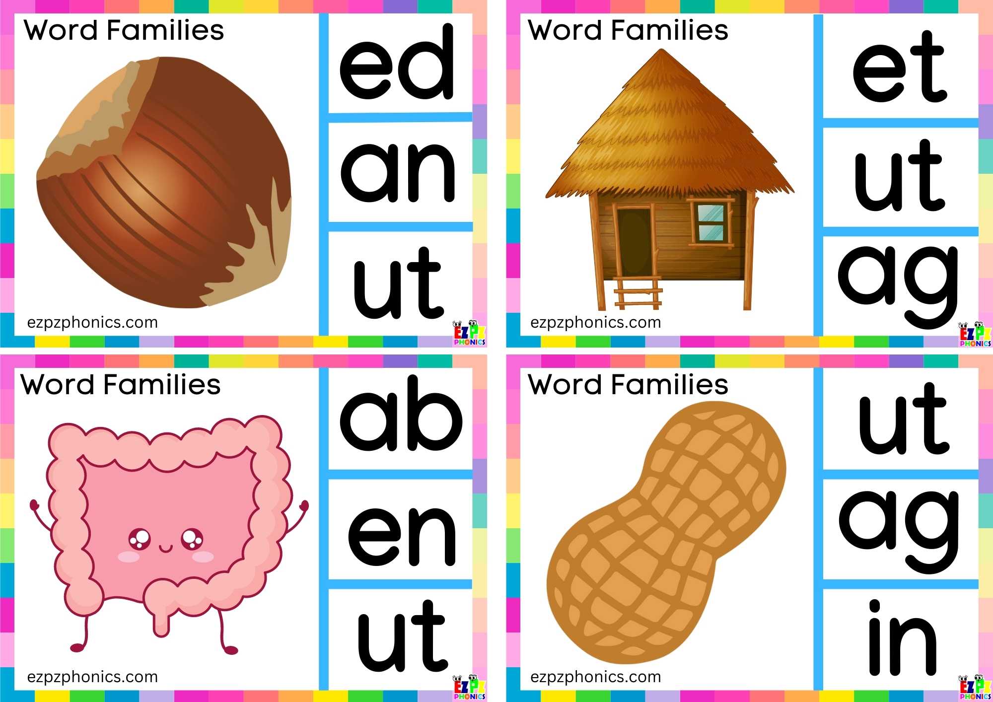 Look at the image and clip the correct letters clip cards group 1 Word ...
