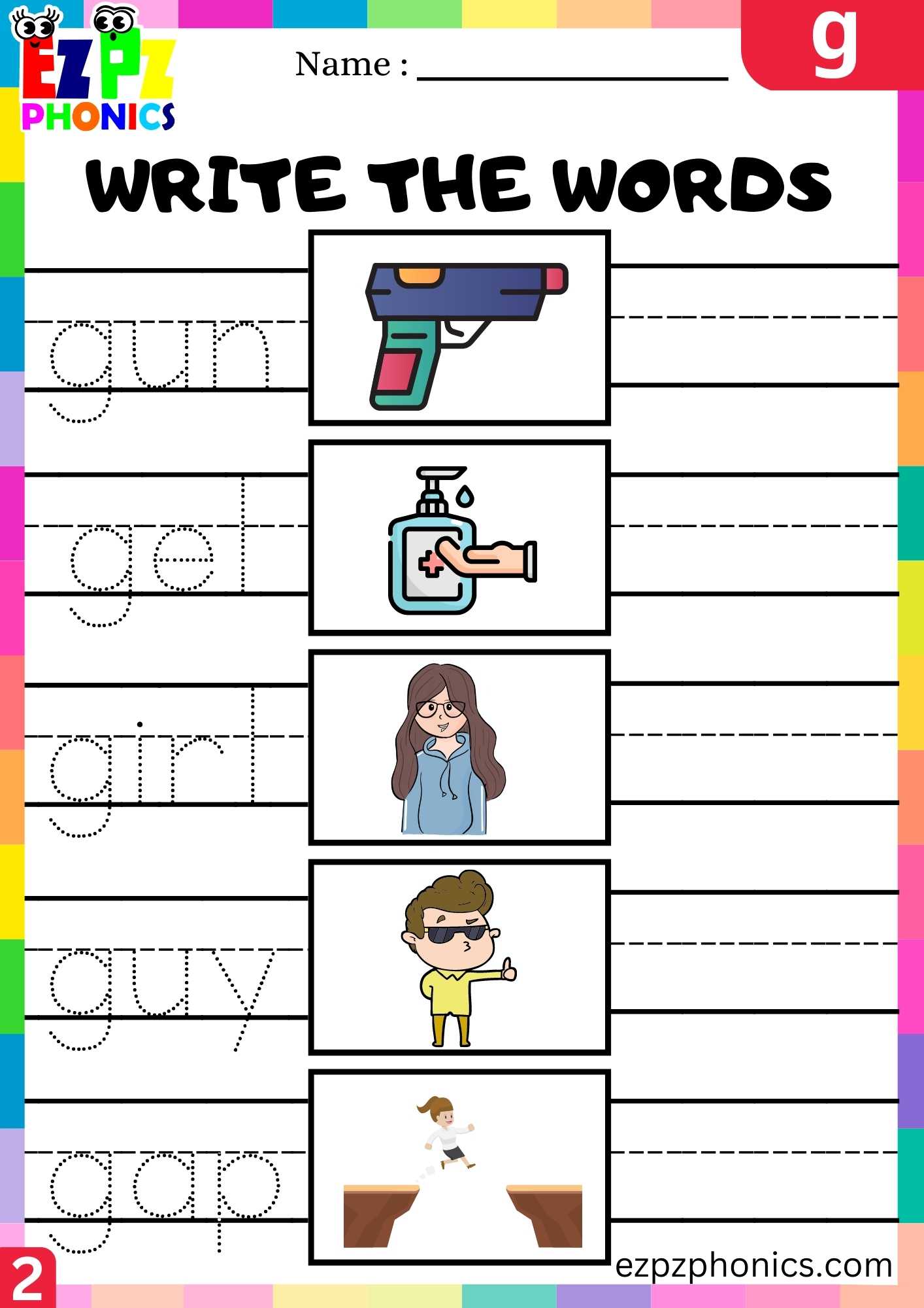 Group2 Letter G Write The Words Beginning Sounds Worksheet ...