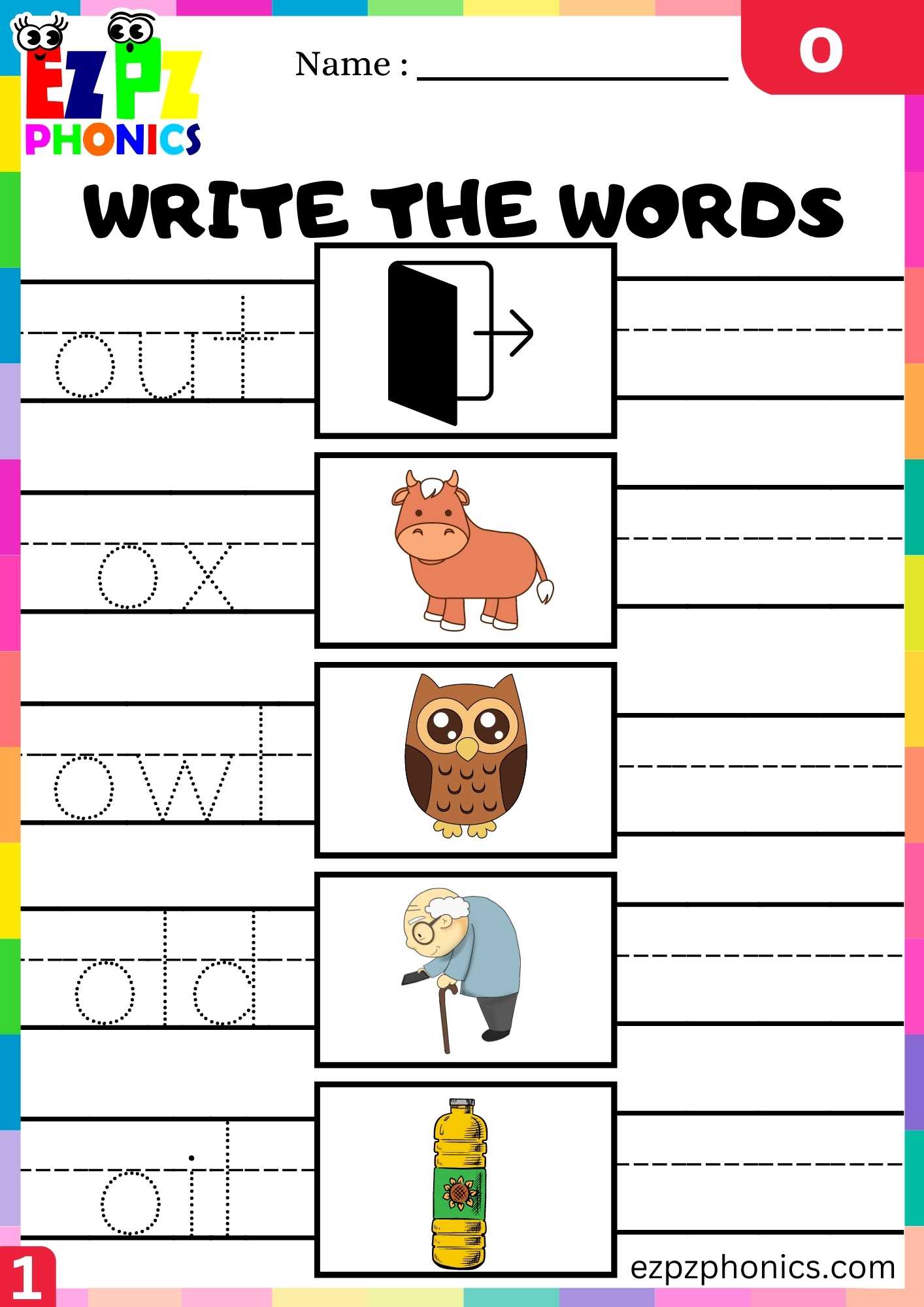 Letter O Write The Words Beginning Sounds Worksheet - ezpzphonics.com