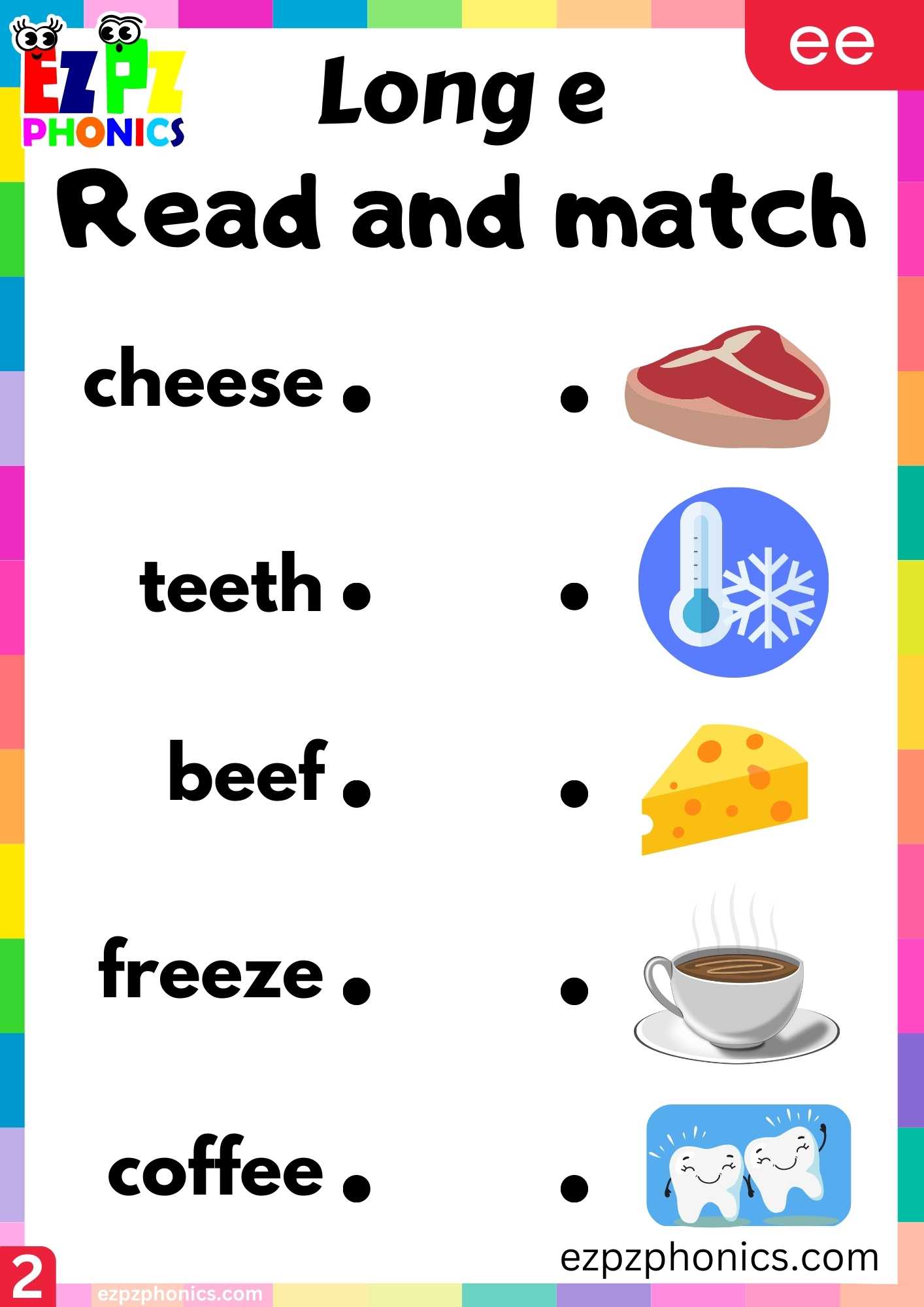 EE WORDS LONG E VOWEL - ezpzphonics.com