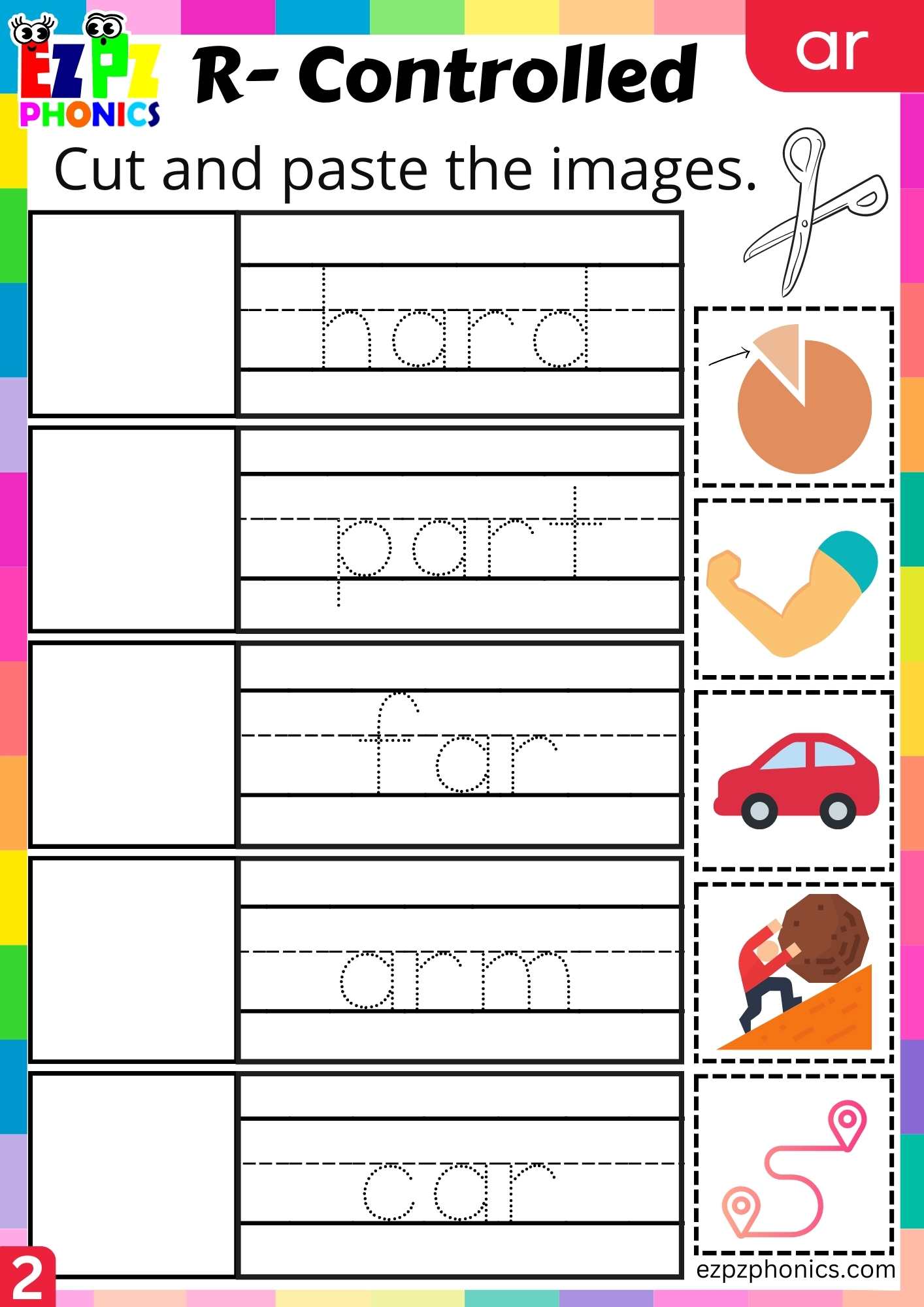 Cut and paste the images activity for ar words R controlled vowels ...
