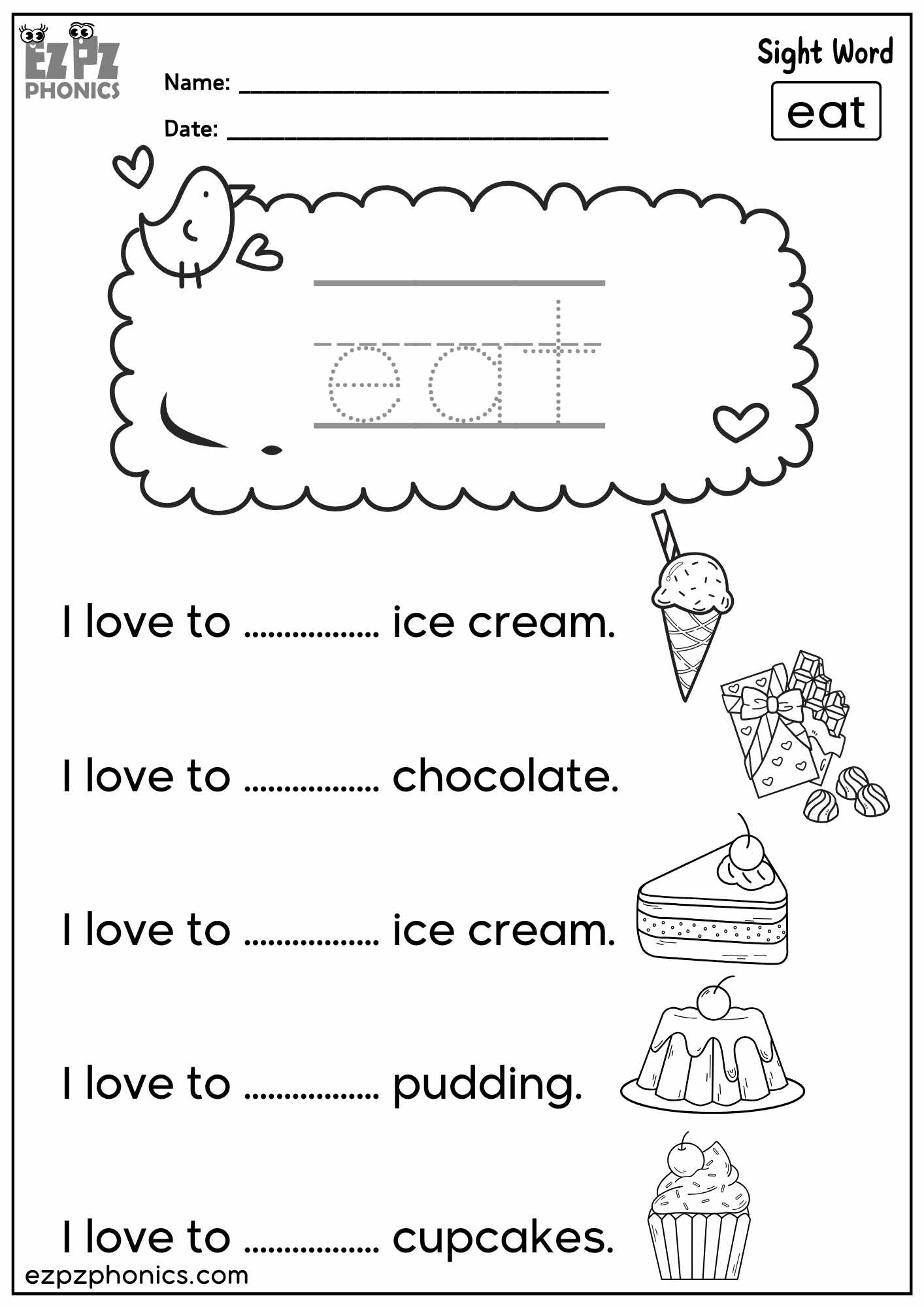 Sight Word Sentences Kindergarten - ezpzphonics.com