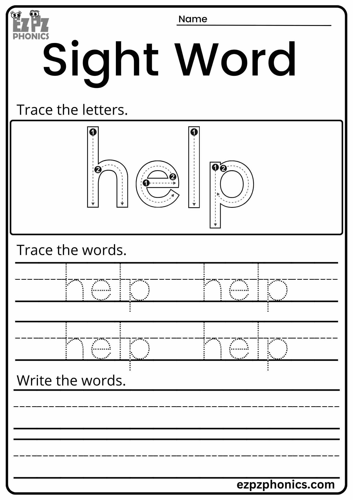 Dolch Sight Word "And" Activity for Early Learners PDF Download Set 2 ...